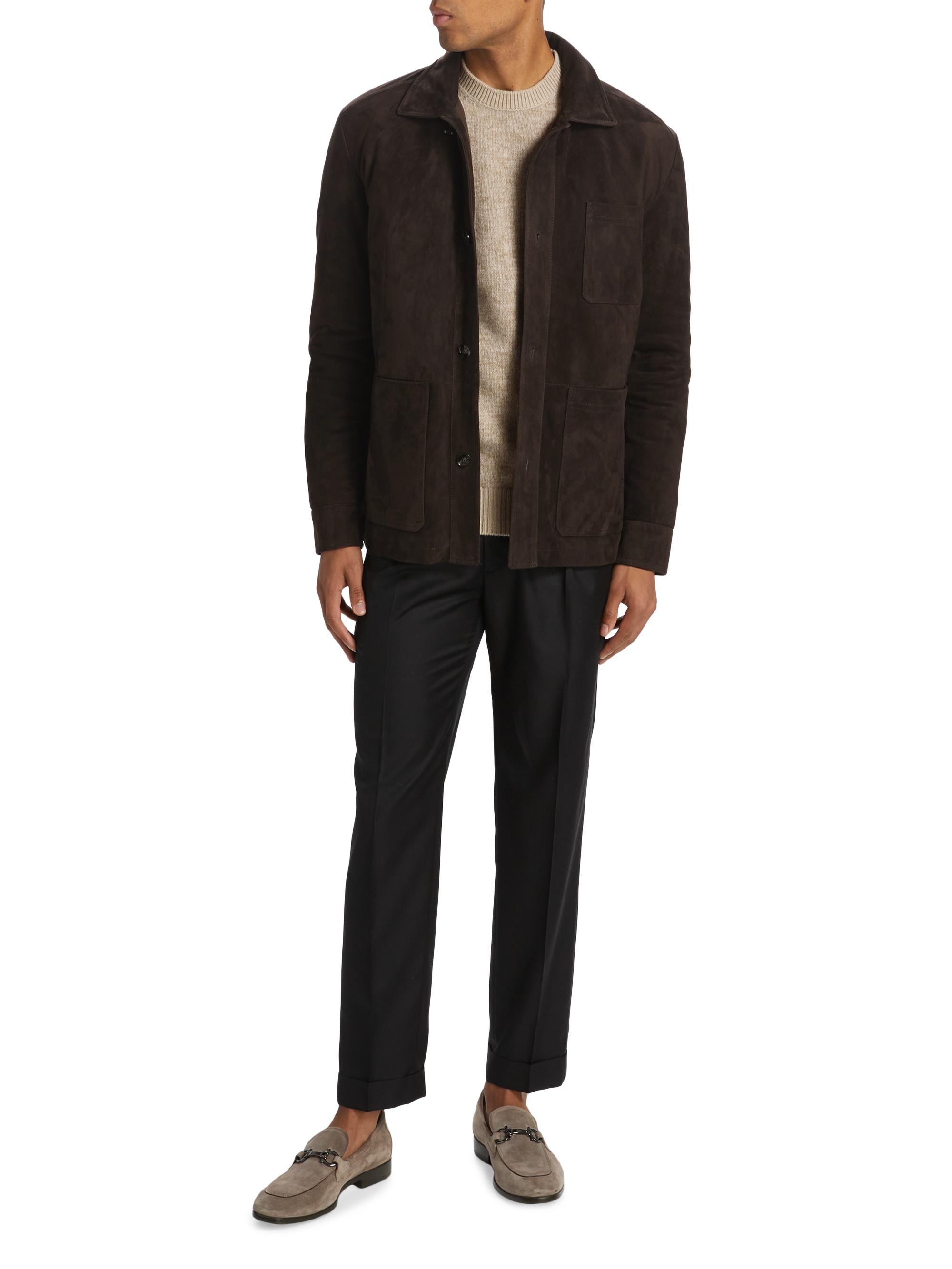 Shop Kiton Suede Button-Front Jacket | Saks Fifth Avenue