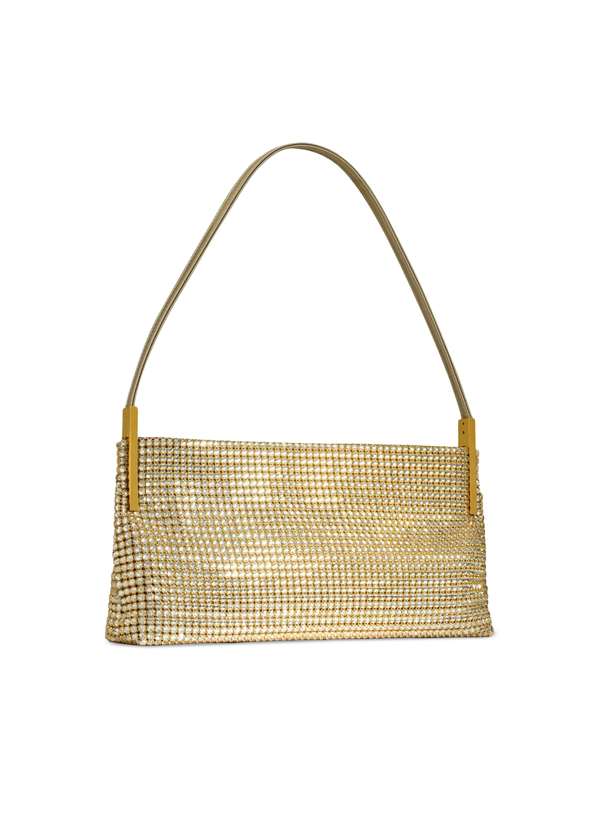 Shop Saint Laurent Suzanne Small in Rhinestones Mesh and Satin | Saks ...