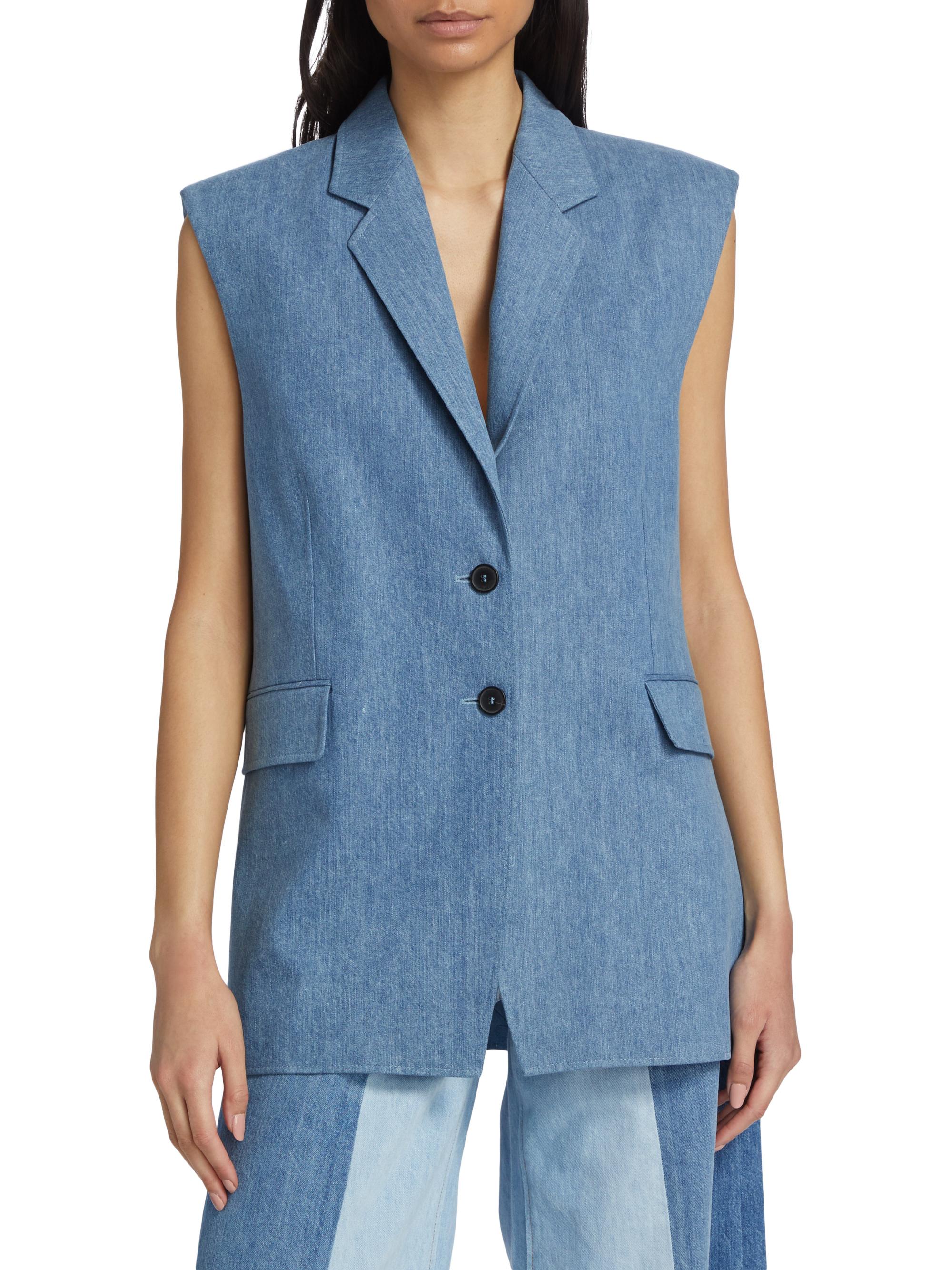 Shop Frame Oversized Denim Vest | Saks Fifth Avenue