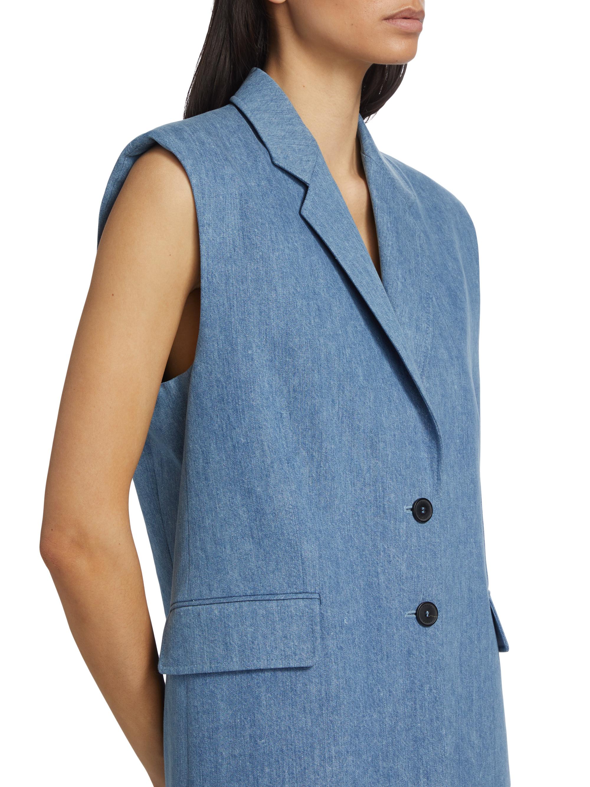 Shop Frame Oversized Denim Vest | Saks Fifth Avenue