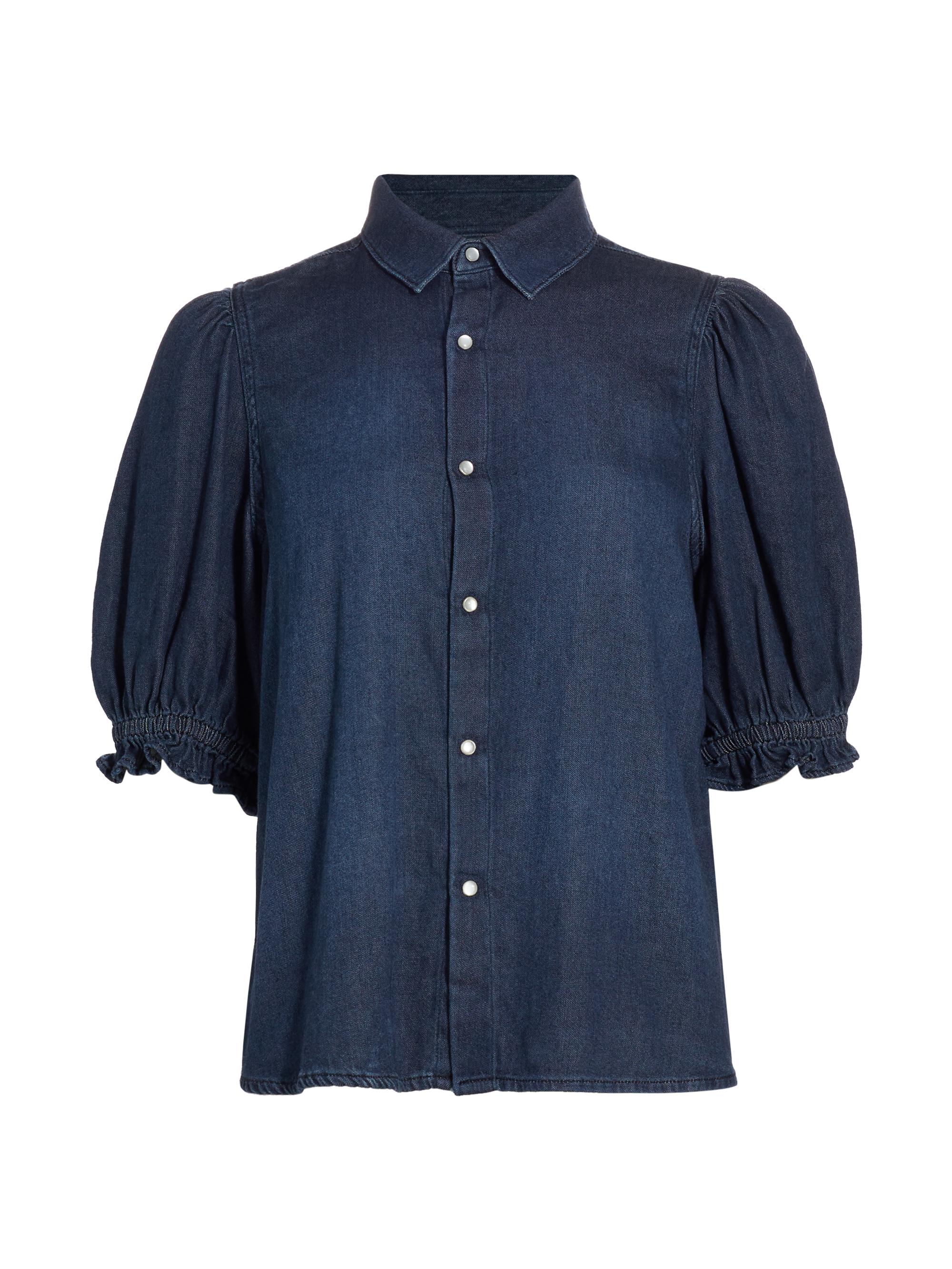 Shop ba&sh Honey Denim Puff-Sleeve Shirt | Saks Fifth Avenue