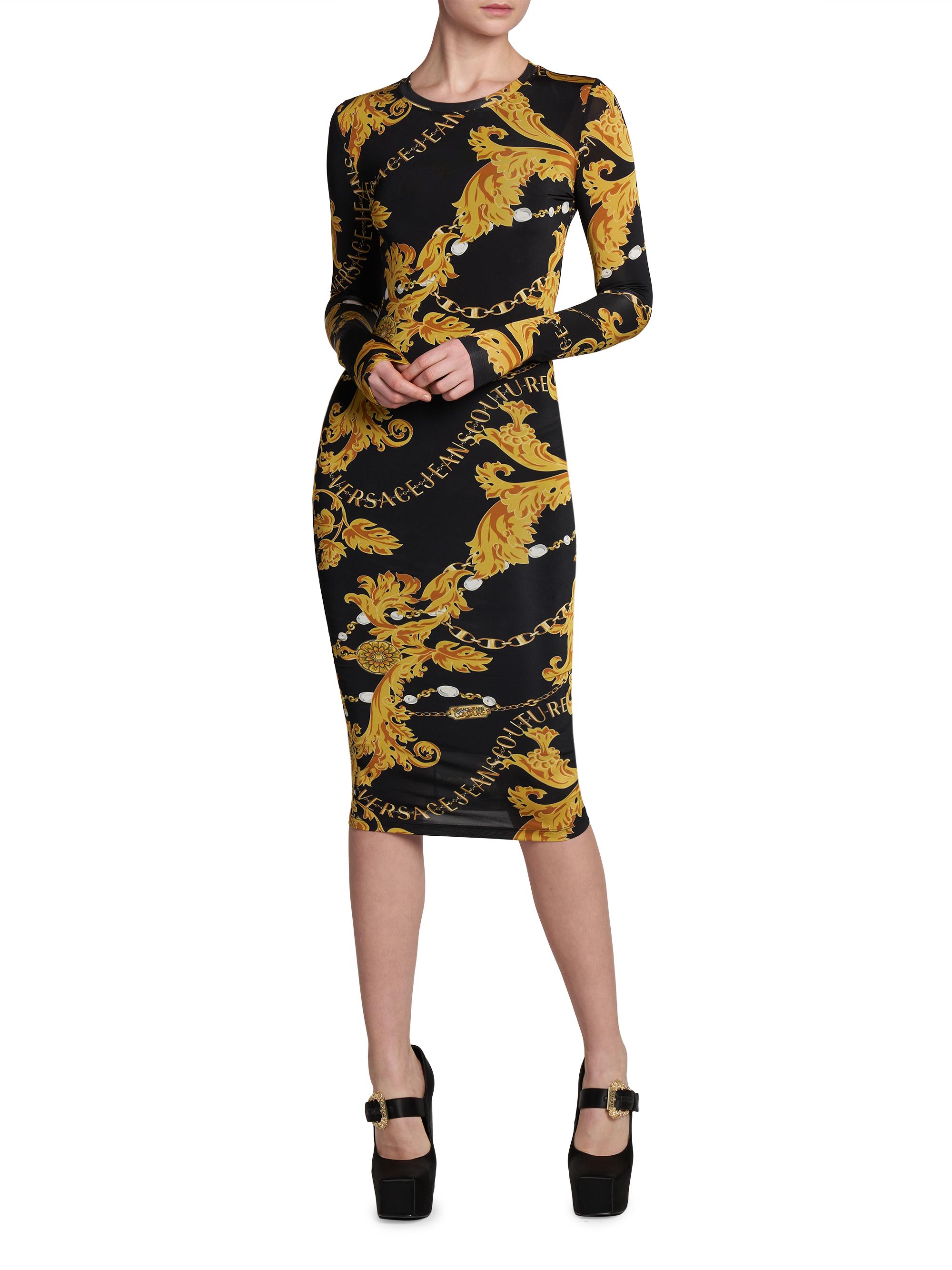 Shop Versace Jeans Couture Chain Jersey Midi-Dress | Saks Fifth Avenue