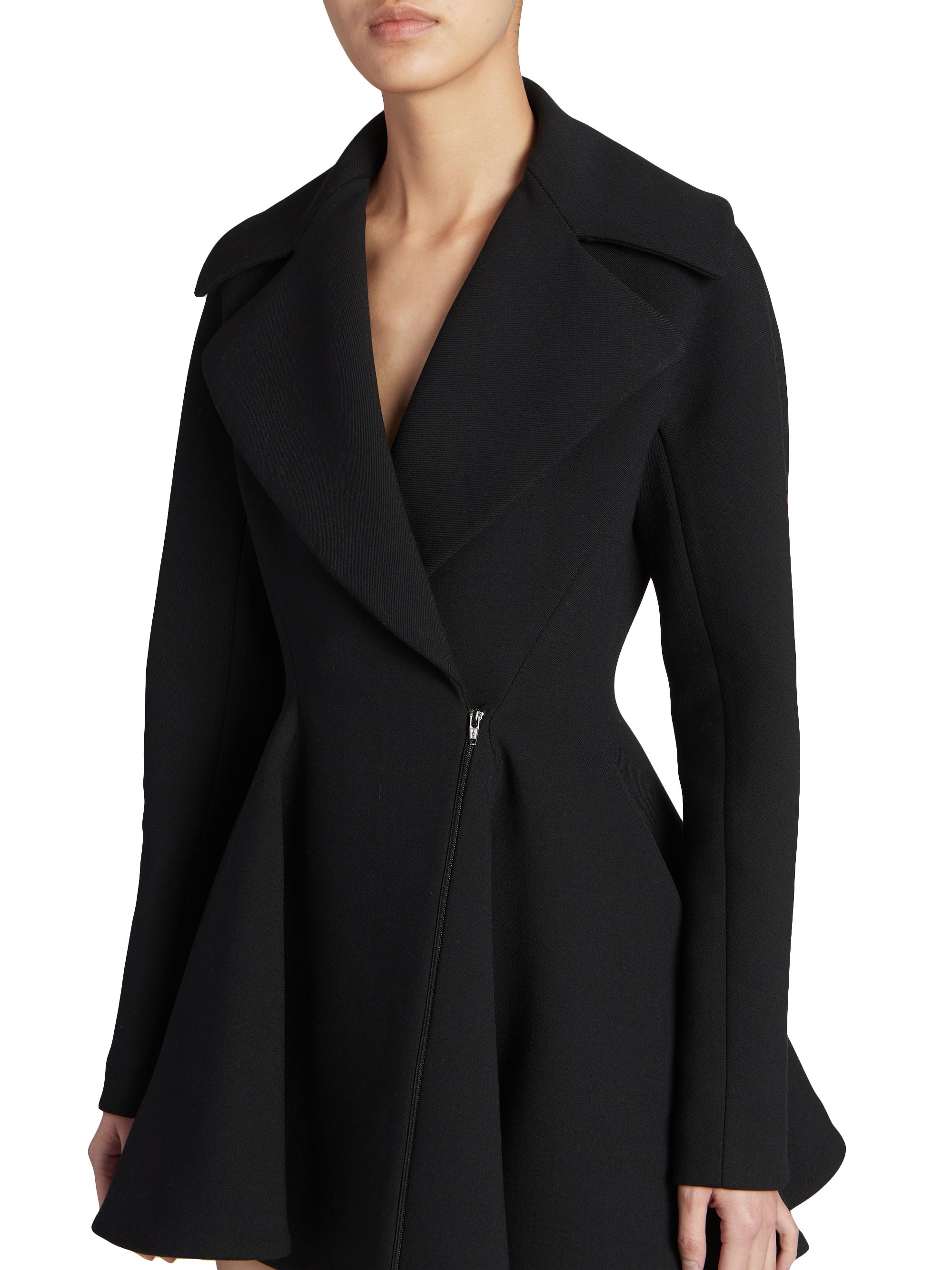 Shop Alaïa Princess Flared Zip-Front Coat | Saks Fifth Avenue