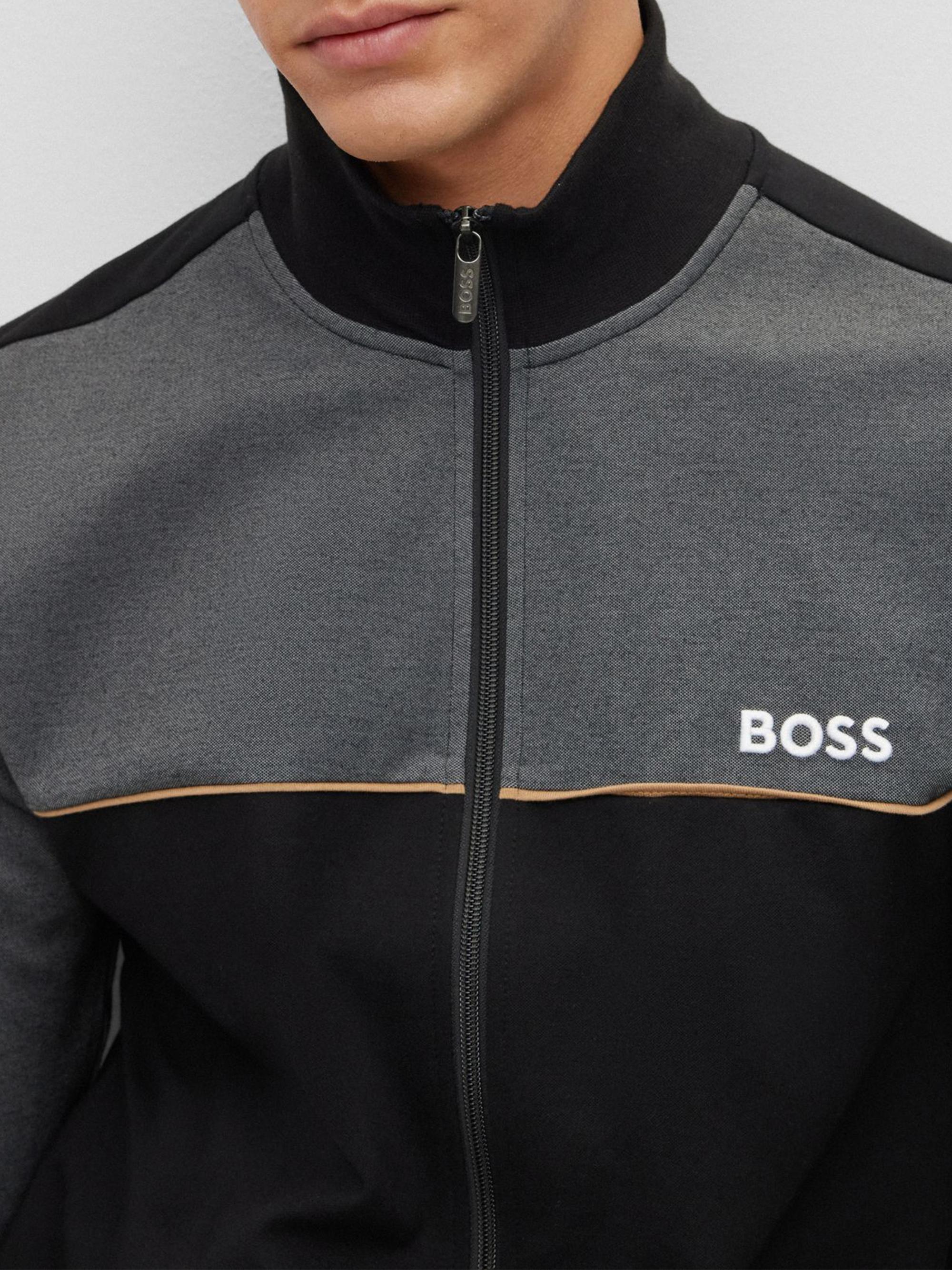 Shop BOSS Cotton-Blend Loungewear Jacket with Embroidered Logo | Saks ...