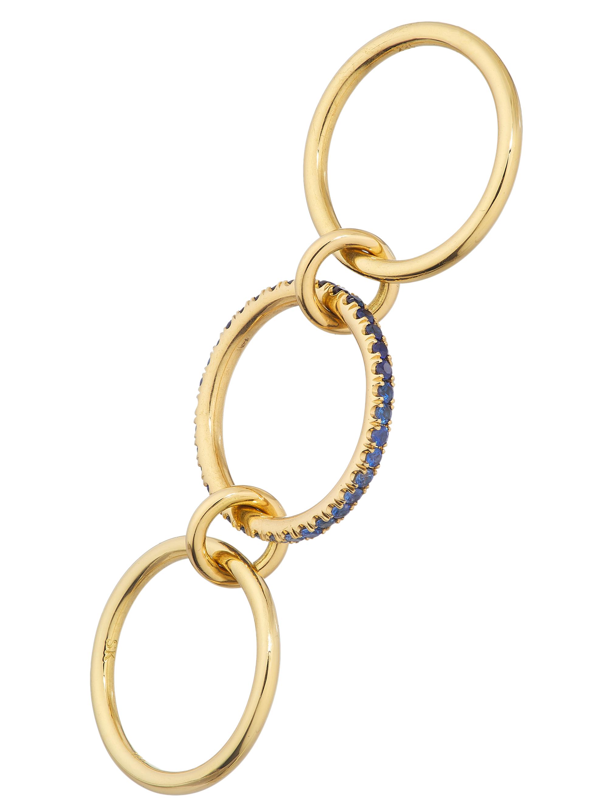 Shop Spinelli Kilcollin 18K Yellow Gold & Blue Sapphire Three-Link Ring ...