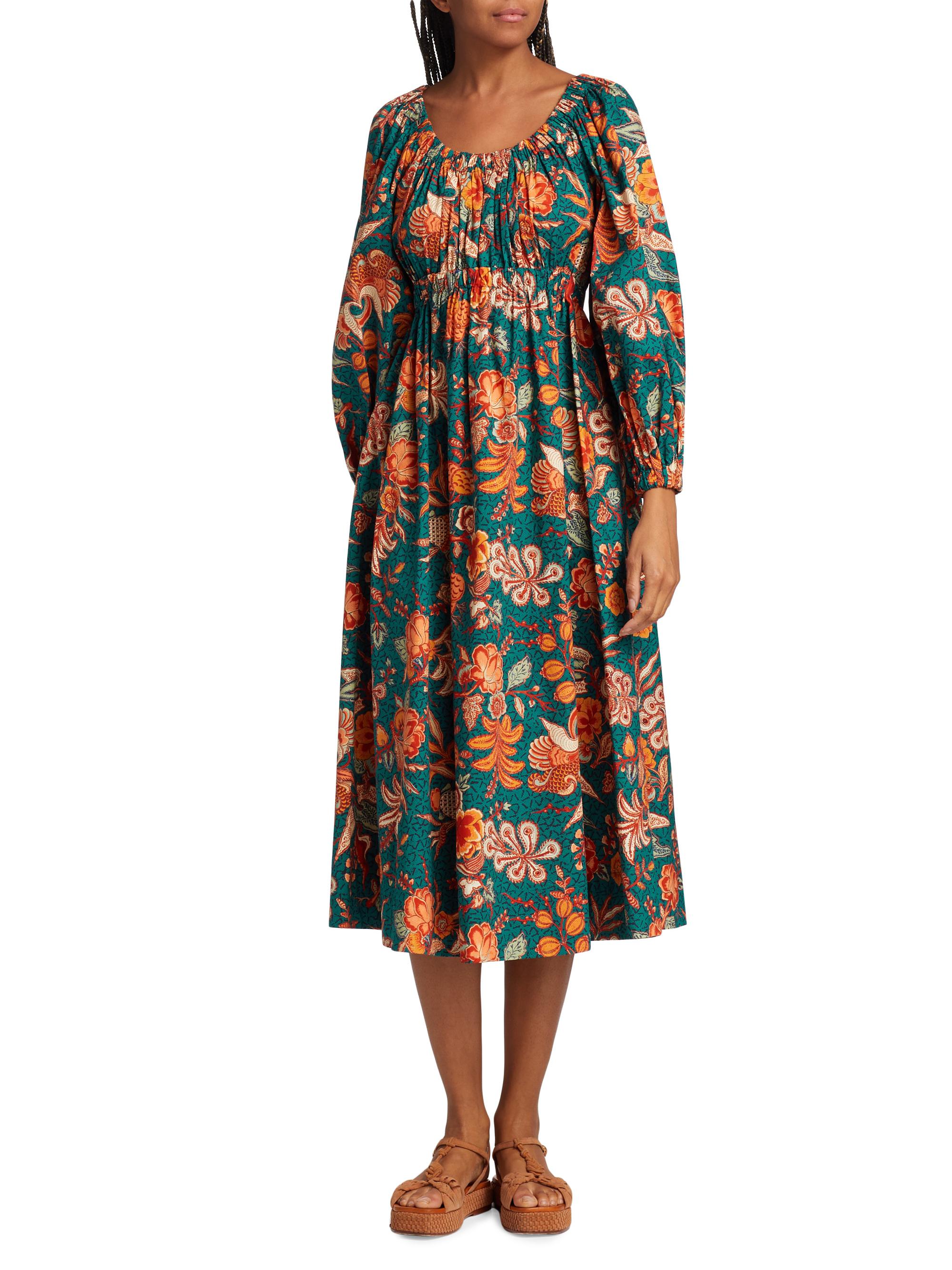 Shop Ulla Johnson Helena Empire-Waist Midi-Dress | Saks Fifth Avenue