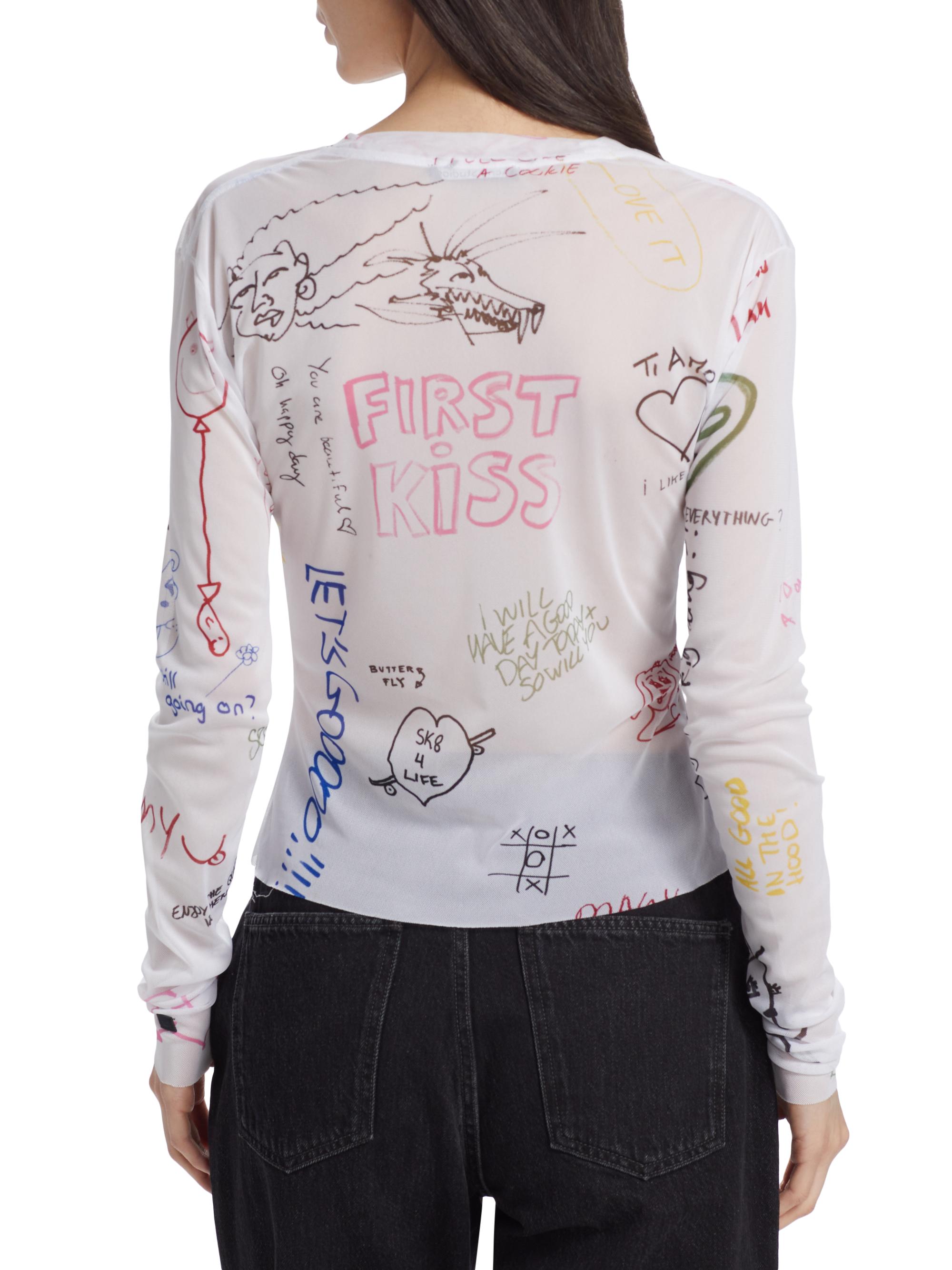 Shop Acne Studios Emmbar Scribble Mesh T-Shirt | Saks Fifth Avenue