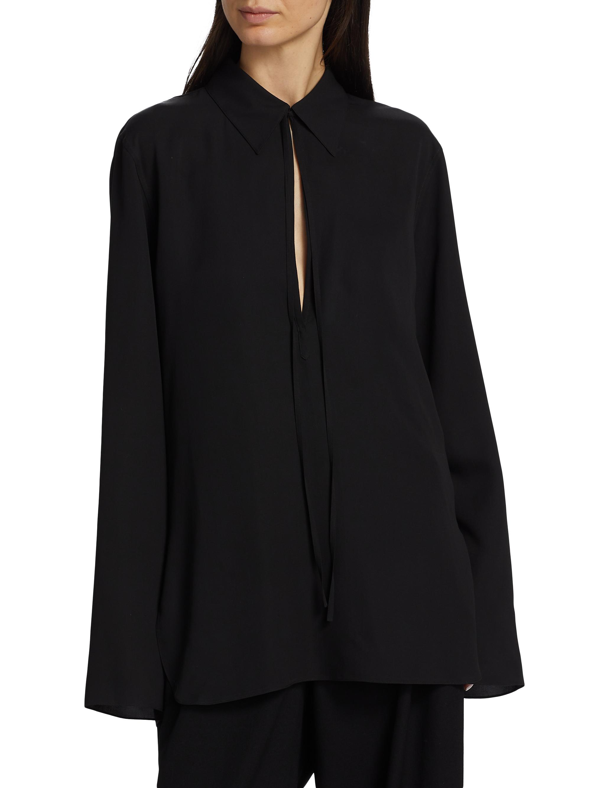 Shop The Row Malon Keyhole Silk Shirt | Saks Fifth Avenue