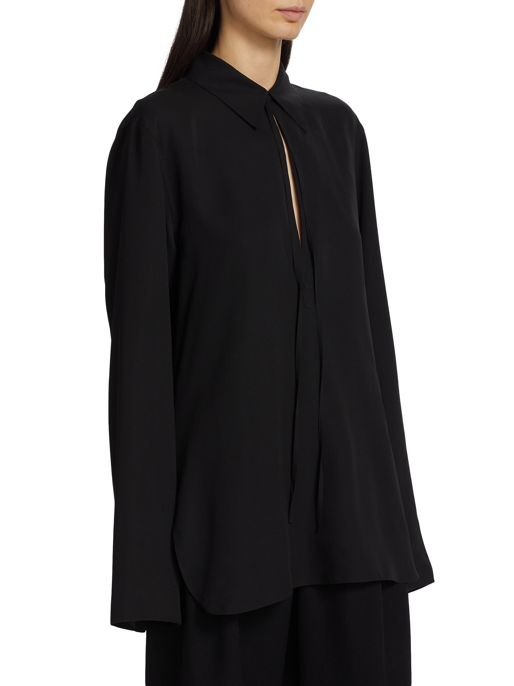 Shop The Row Malon Keyhole Silk Shirt | Saks Fifth Avenue