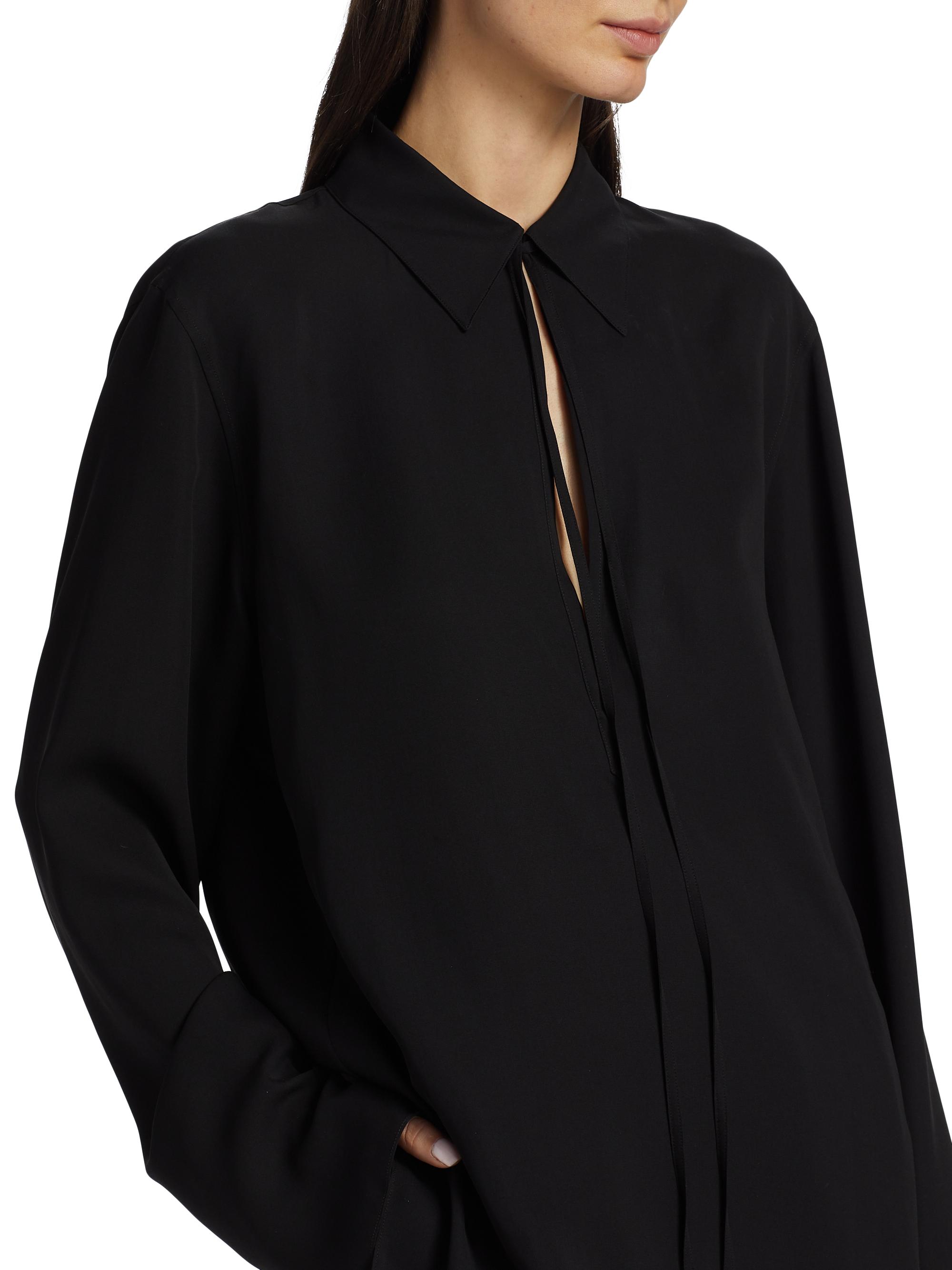 Shop The Row Malon Keyhole Silk Shirt | Saks Fifth Avenue