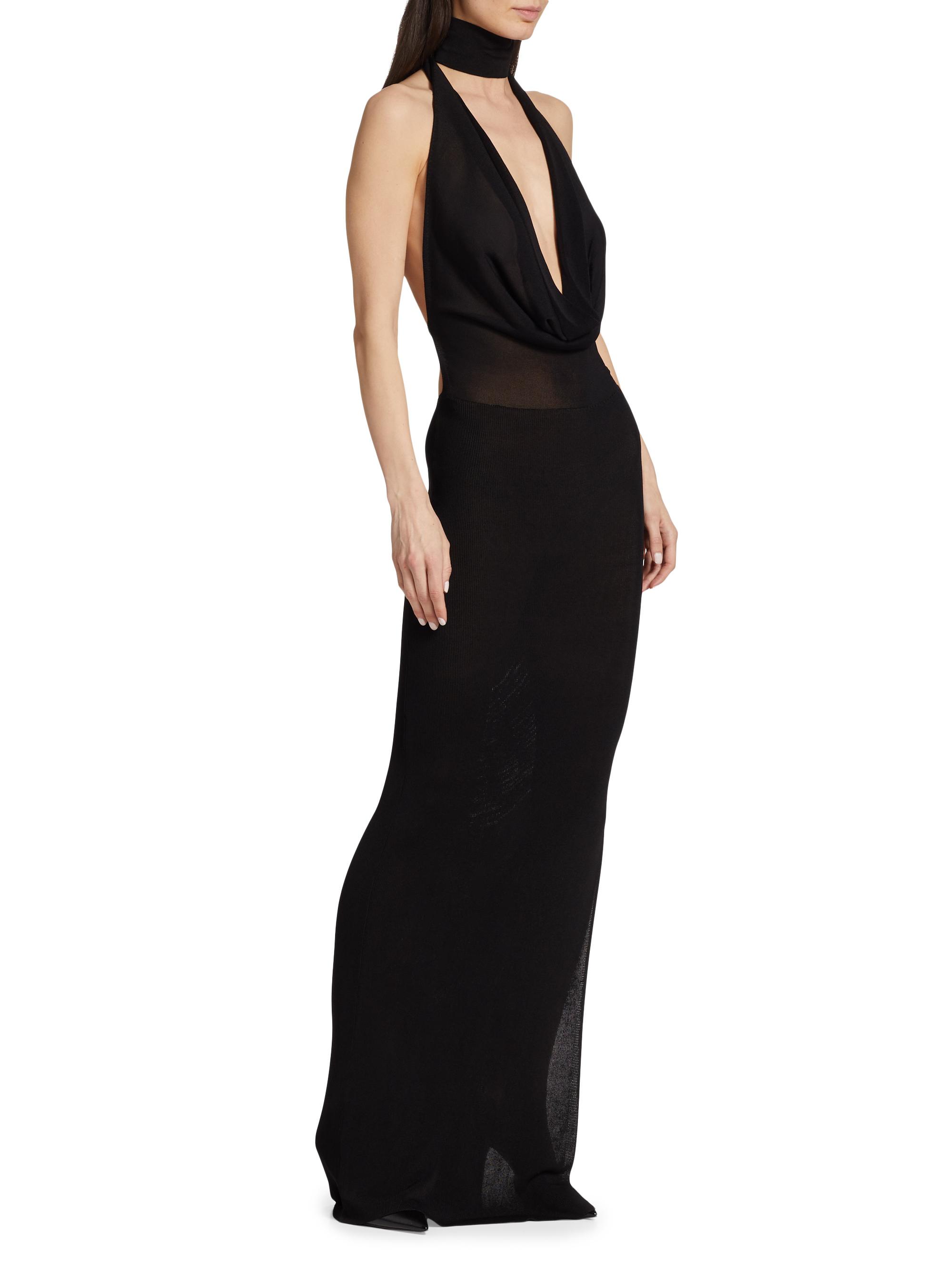 Shop Aya Muse Inaria High-Neck & Open-Back Gown | Saks Fifth Avenue