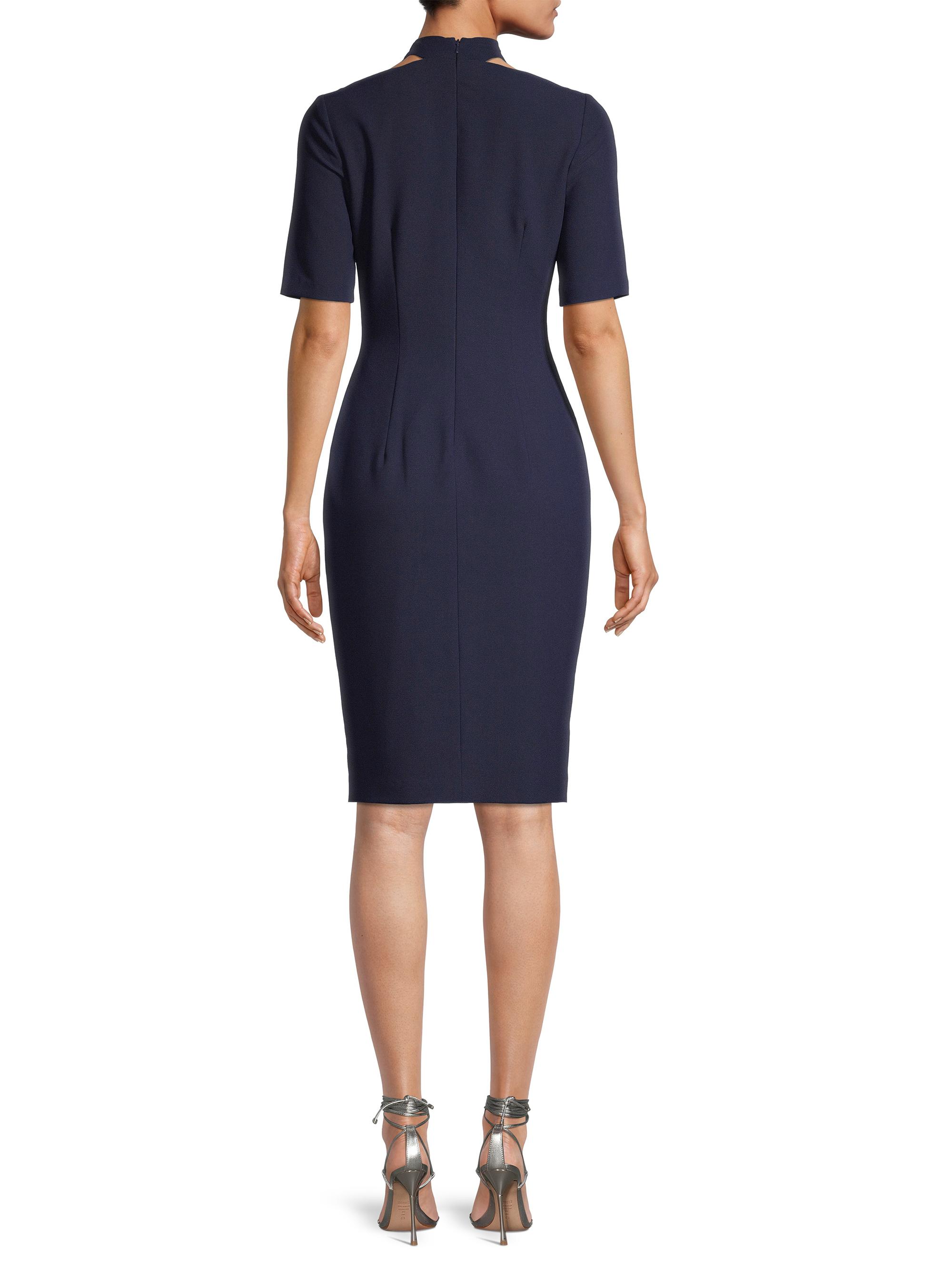 Shop Black Halo Mercer Twisted Mock Turtleneck Sheath Dress | Saks ...