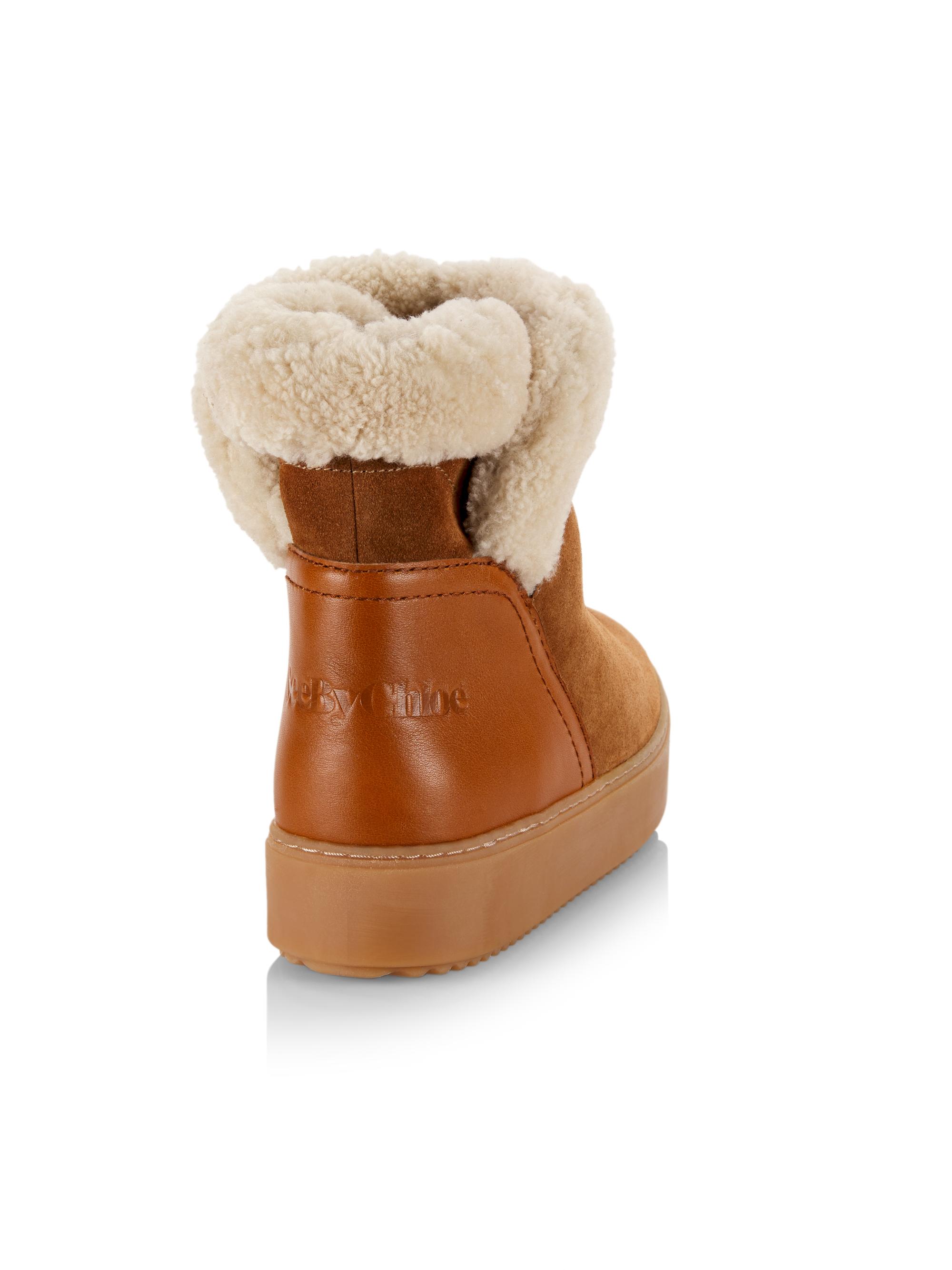Shop See by Chloé Juliet Shearling-Trimmed Boots | Saks Fifth Avenue