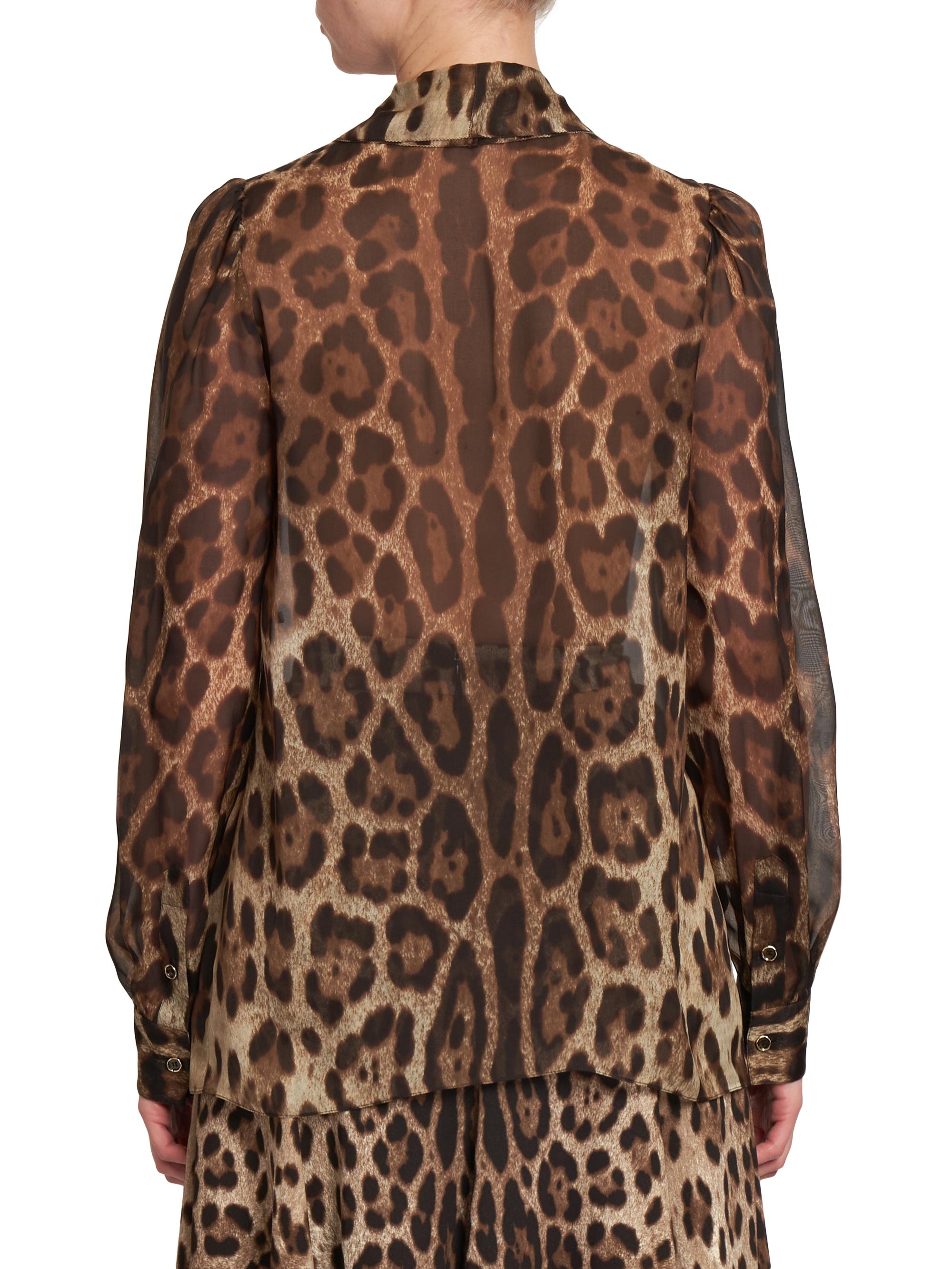 Shop Dolce&Gabbana Ruffle & Leopard-Print Silk Blouse | Saks Fifth Avenue