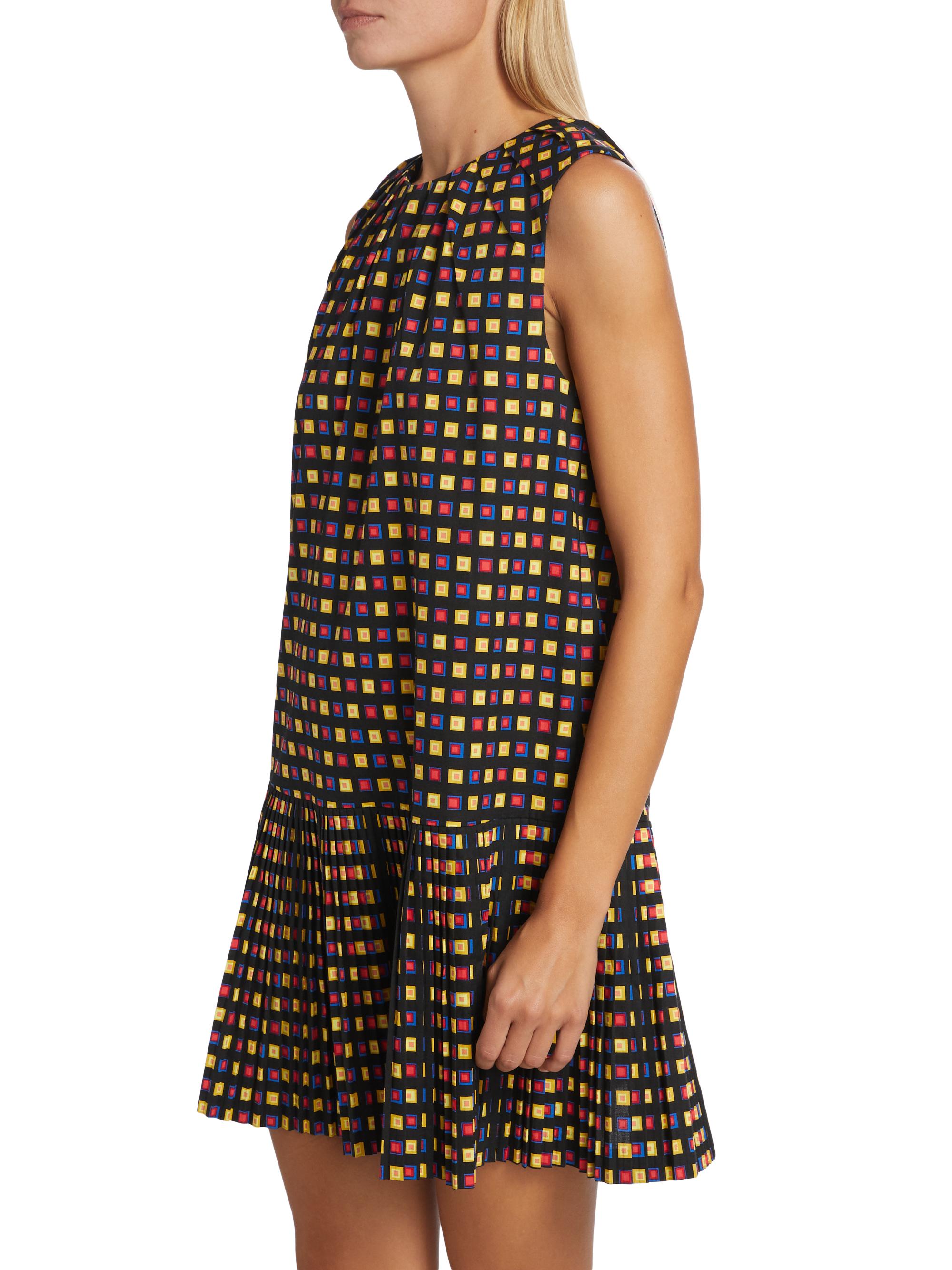 Shop kate spade new york Mainline Geometric Pleated Minidress | Saks ...