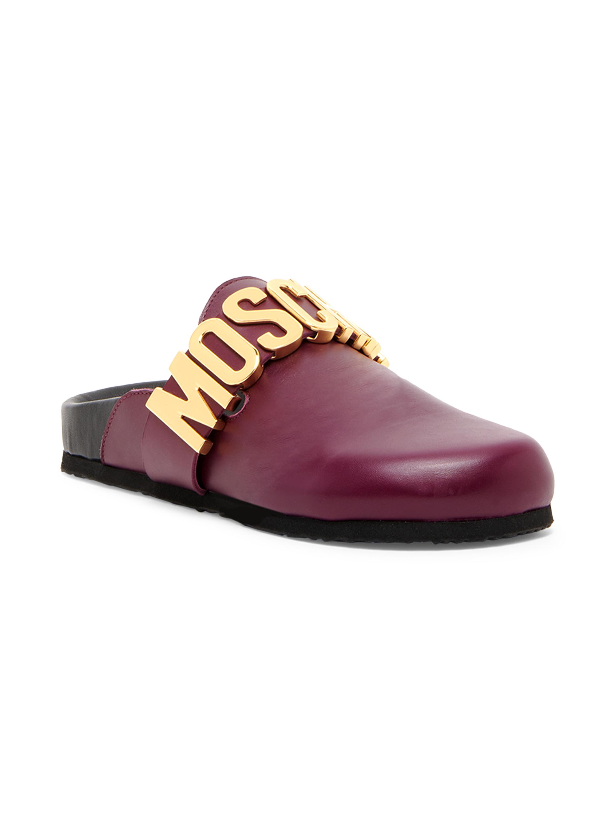 Shop Moschino Maxi Logo Leather Clogs | Saks Fifth Avenue