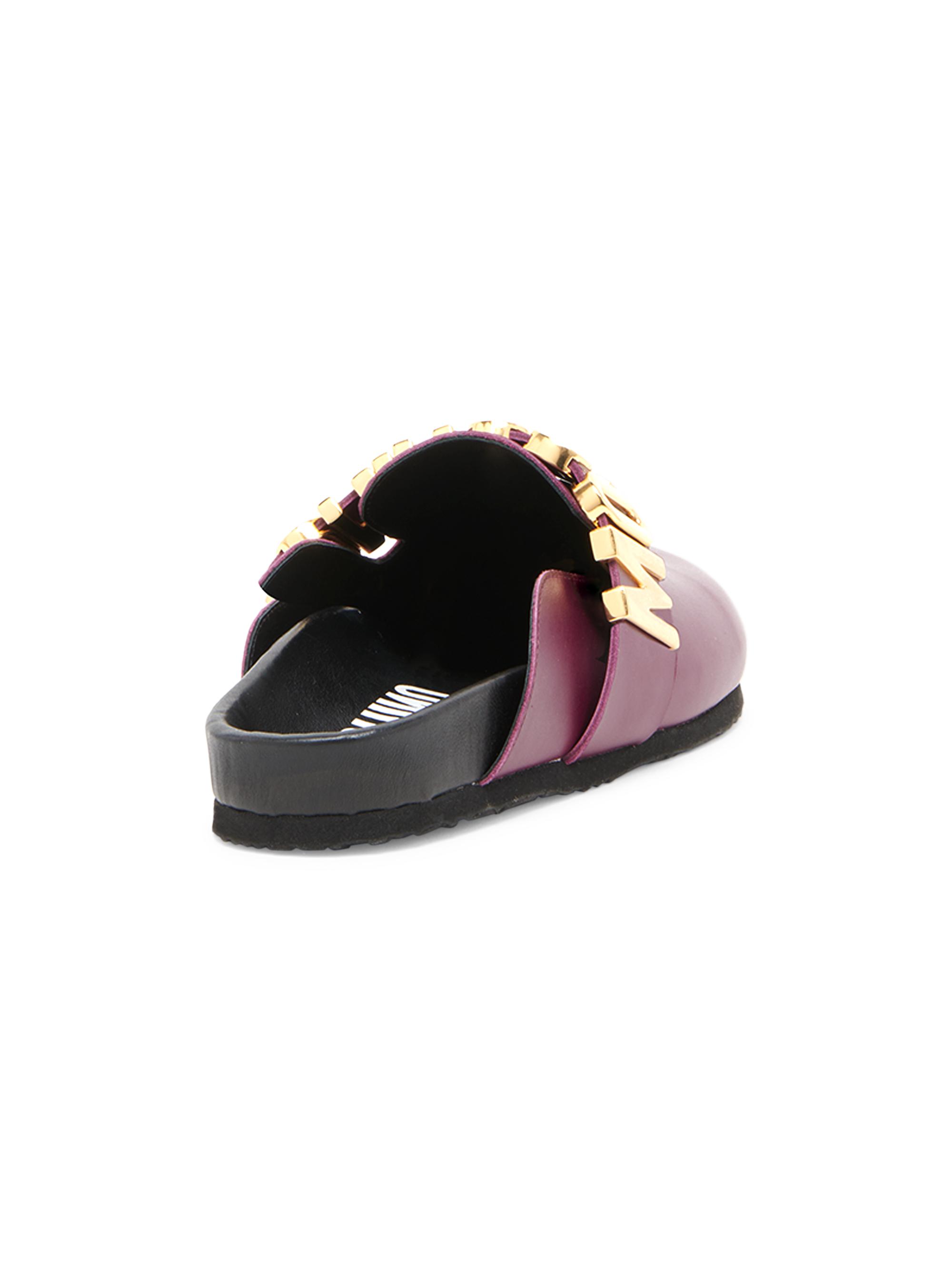 Shop Moschino Maxi Logo Leather Clogs | Saks Fifth Avenue