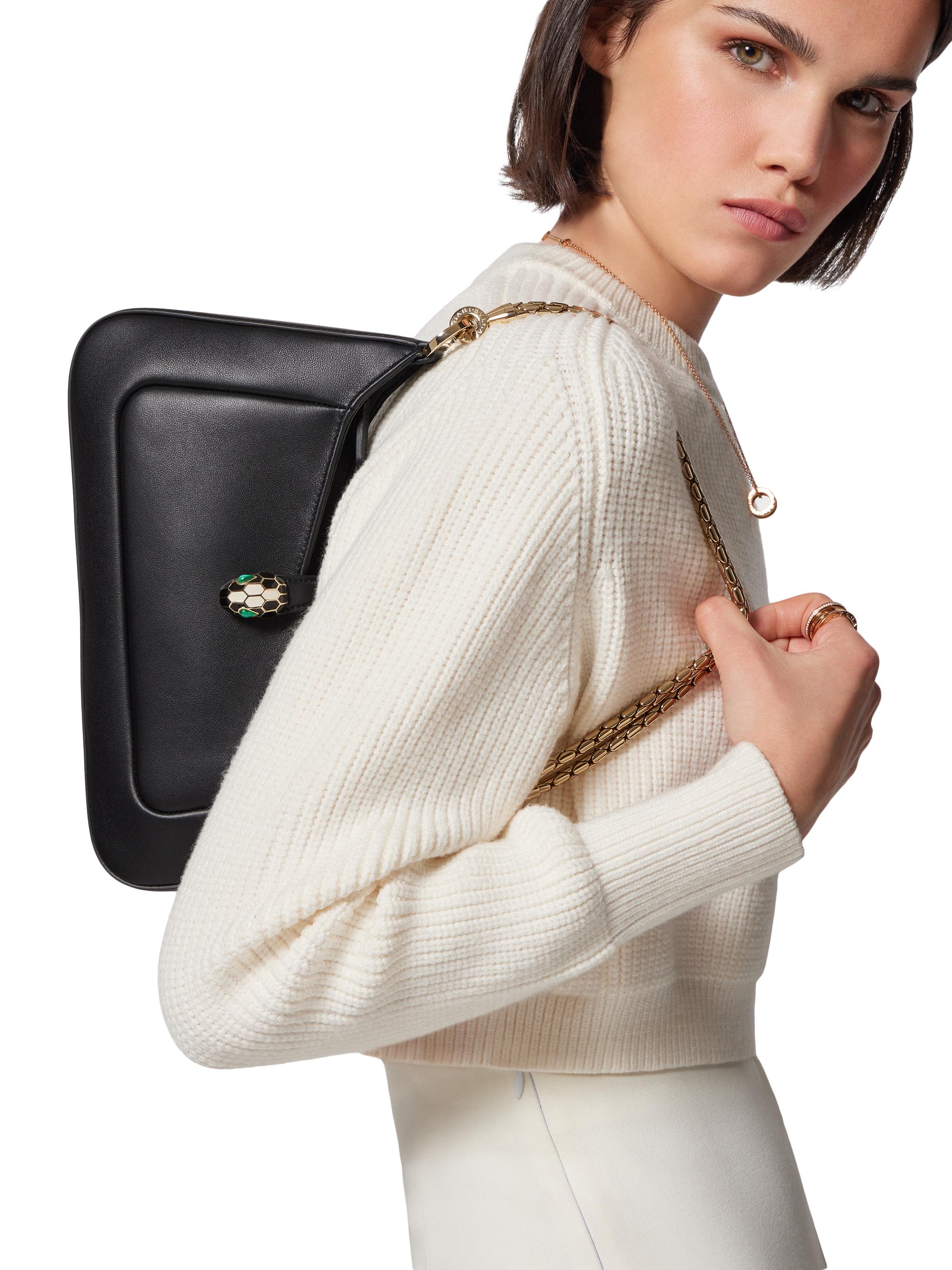 Shop BVLGARI Serpenti Forever Leather Chain-Strap Shoulder Bag | Saks ...