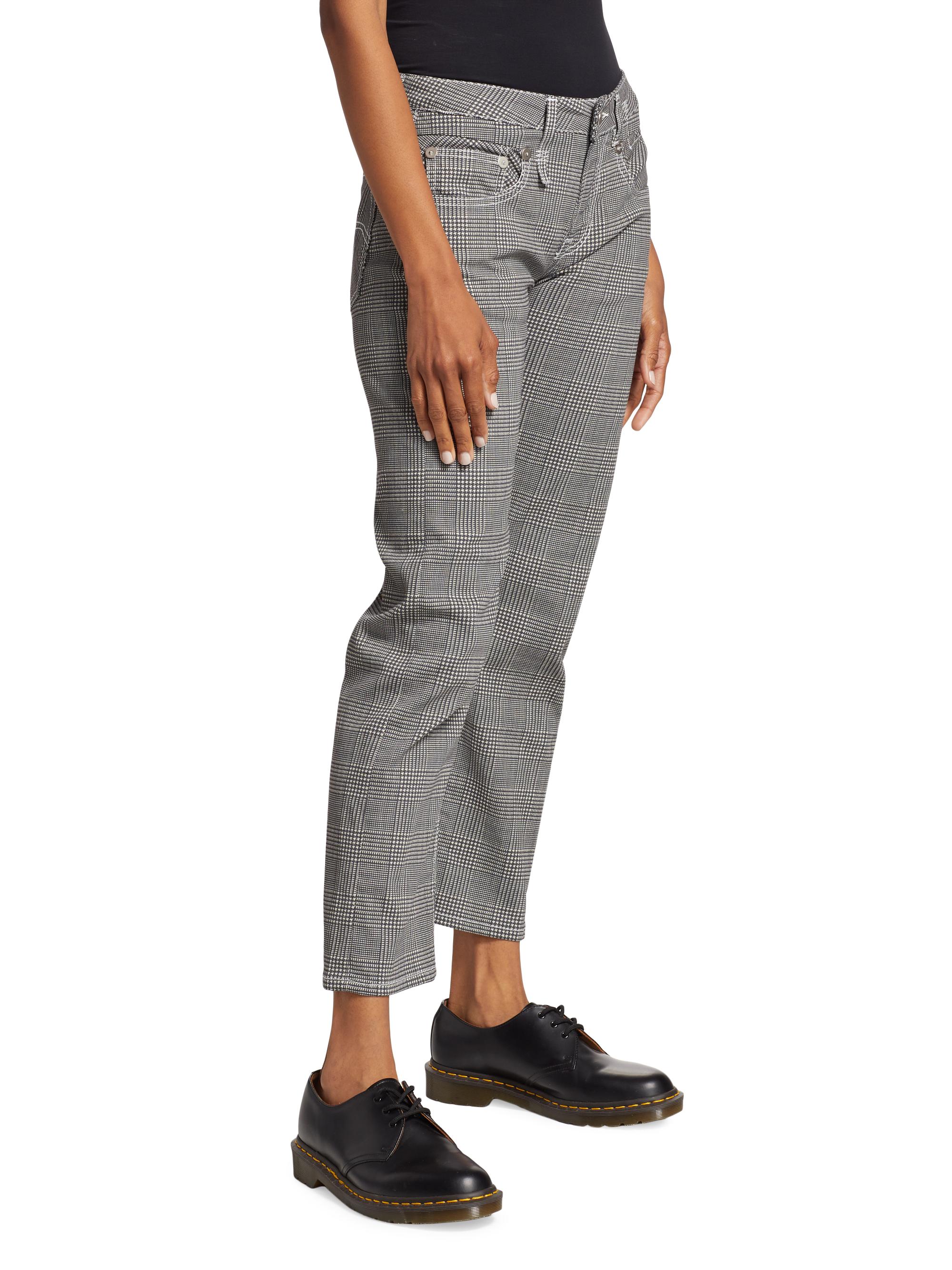 Shop R13 Glen Check Boy Straight-Leg Jeans | Saks Fifth Avenue