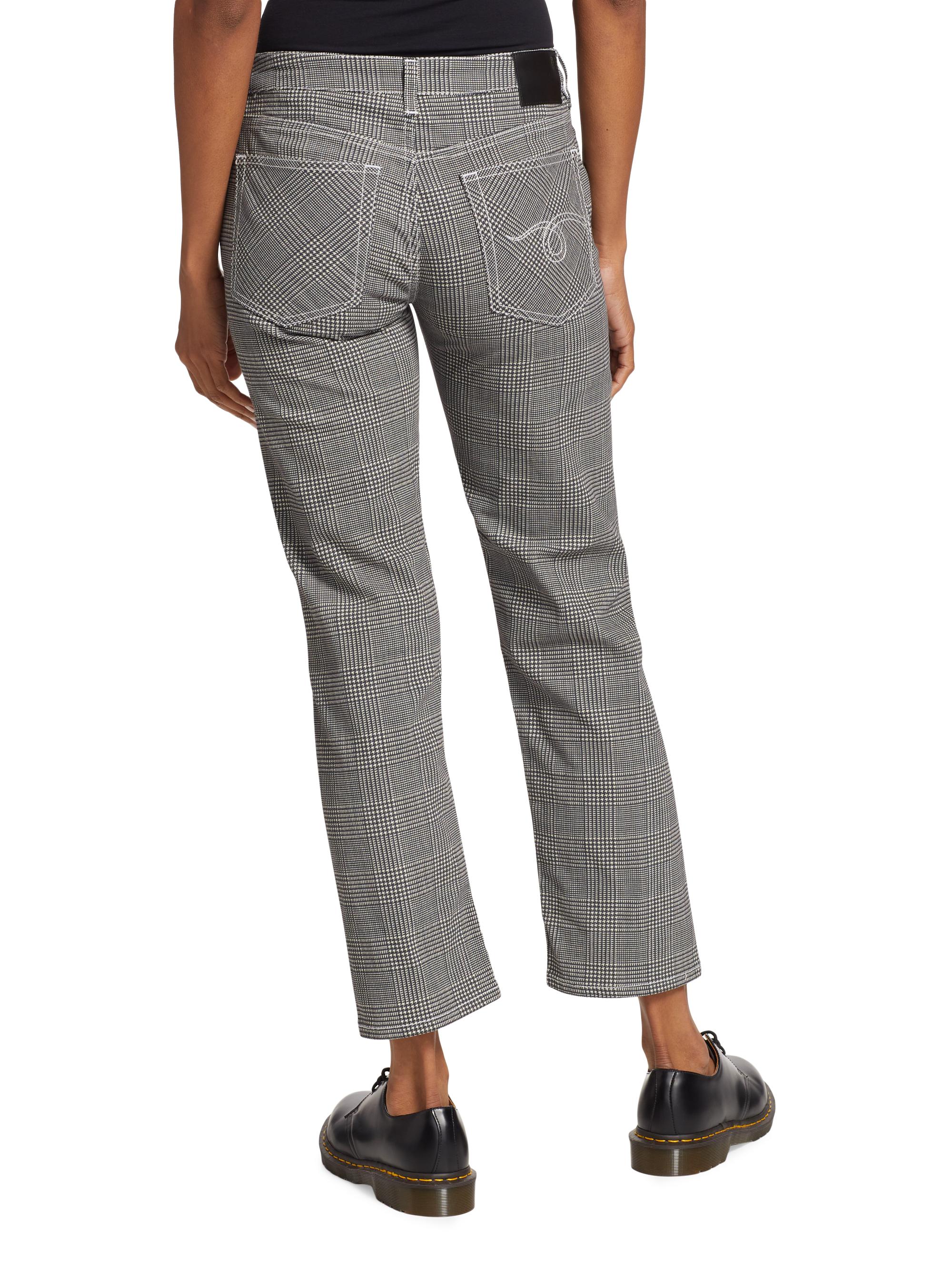 Shop R13 Glen Check Boy Straight-Leg Jeans | Saks Fifth Avenue