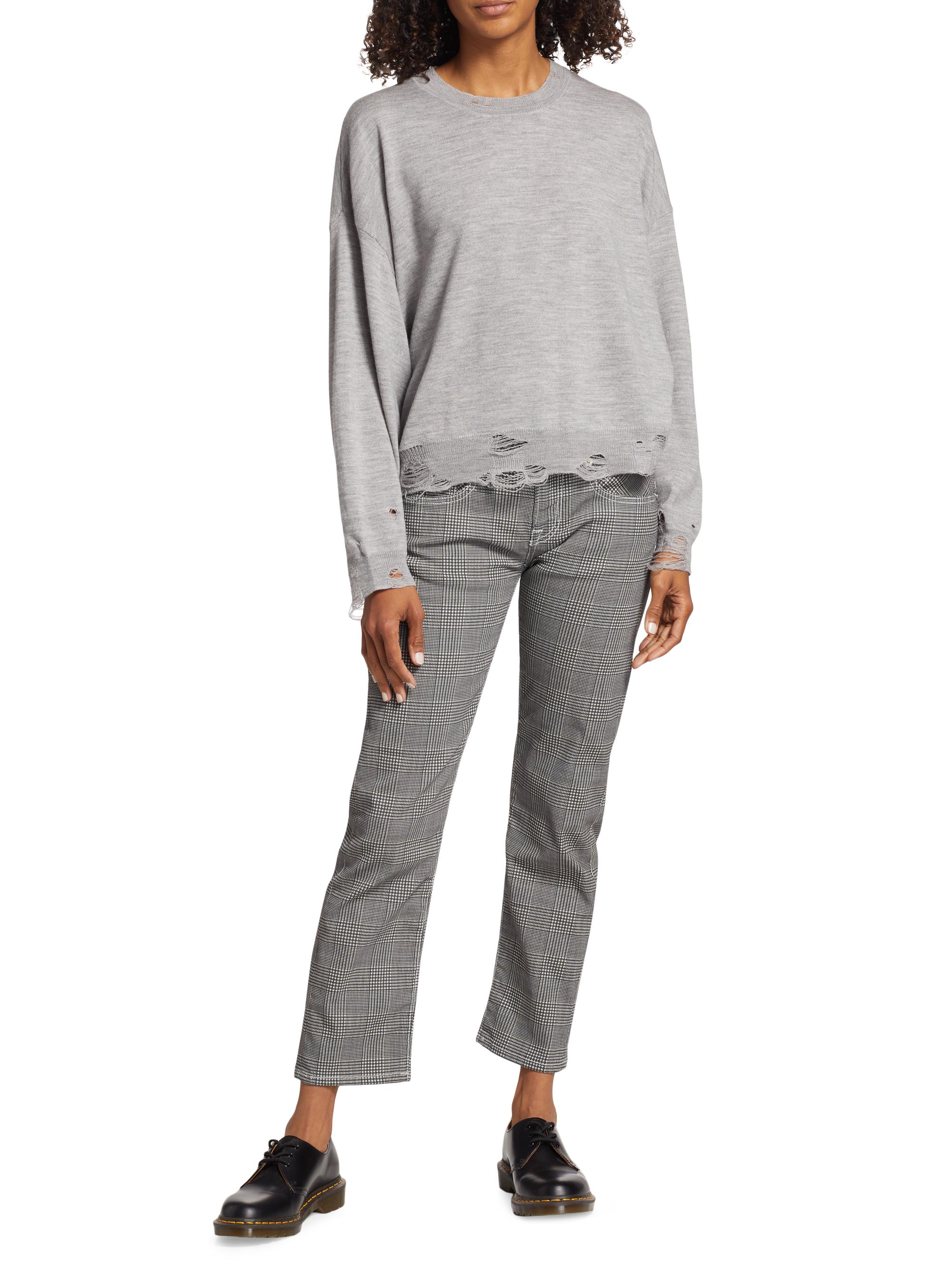 Shop R13 Glen Check Boy Straight-Leg Jeans | Saks Fifth Avenue