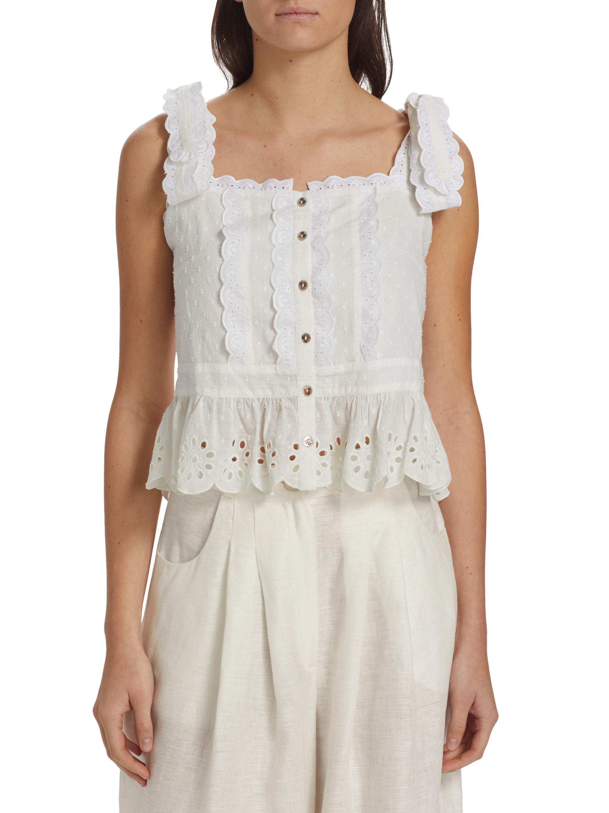 Shop Farm Rio Laces Eyelet Blouse | Saks Fifth Avenue
