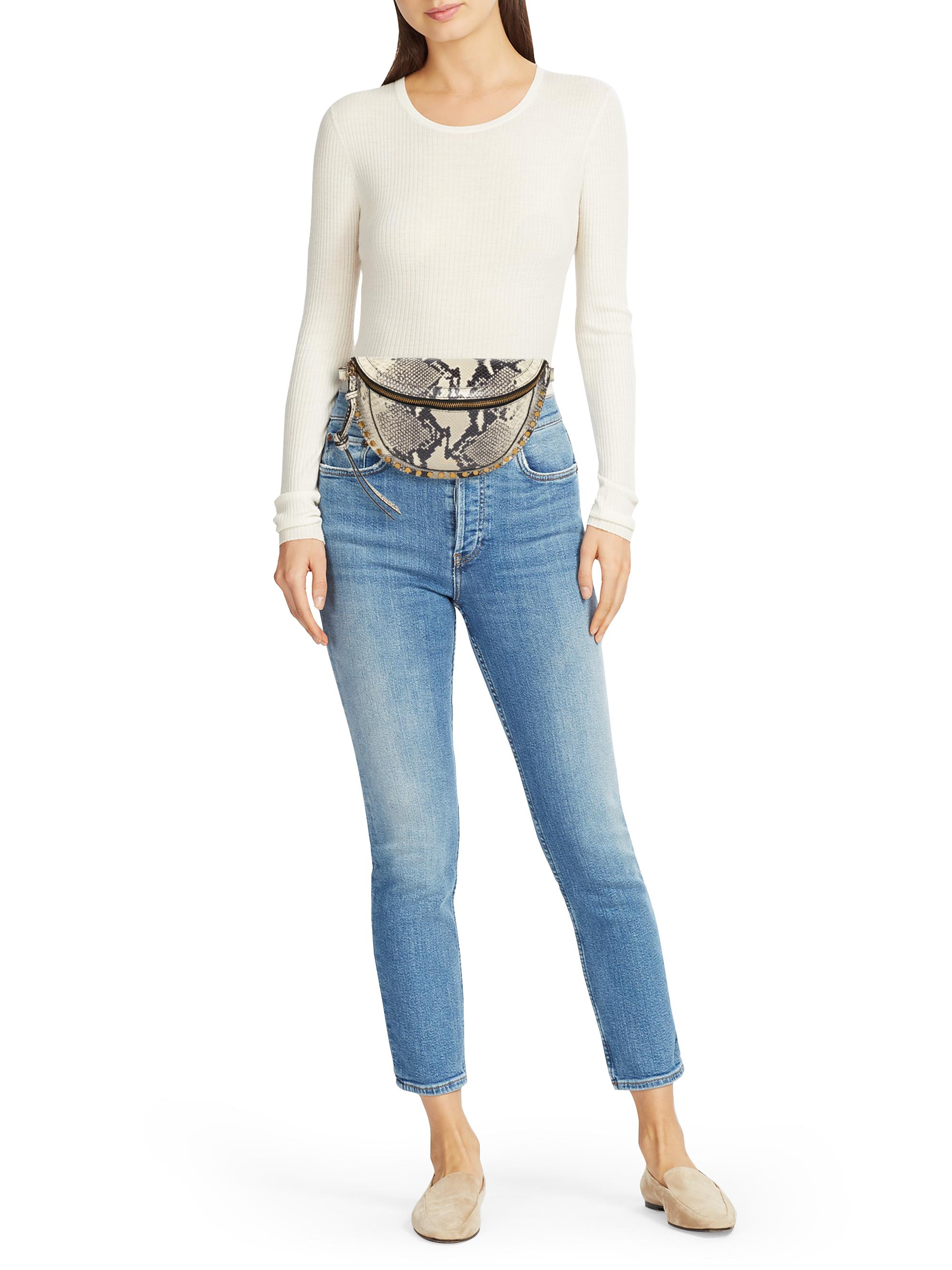 Shop Isabel Marant Skano Snake-Embossed Leather Belt Bag | Saks Fifth ...