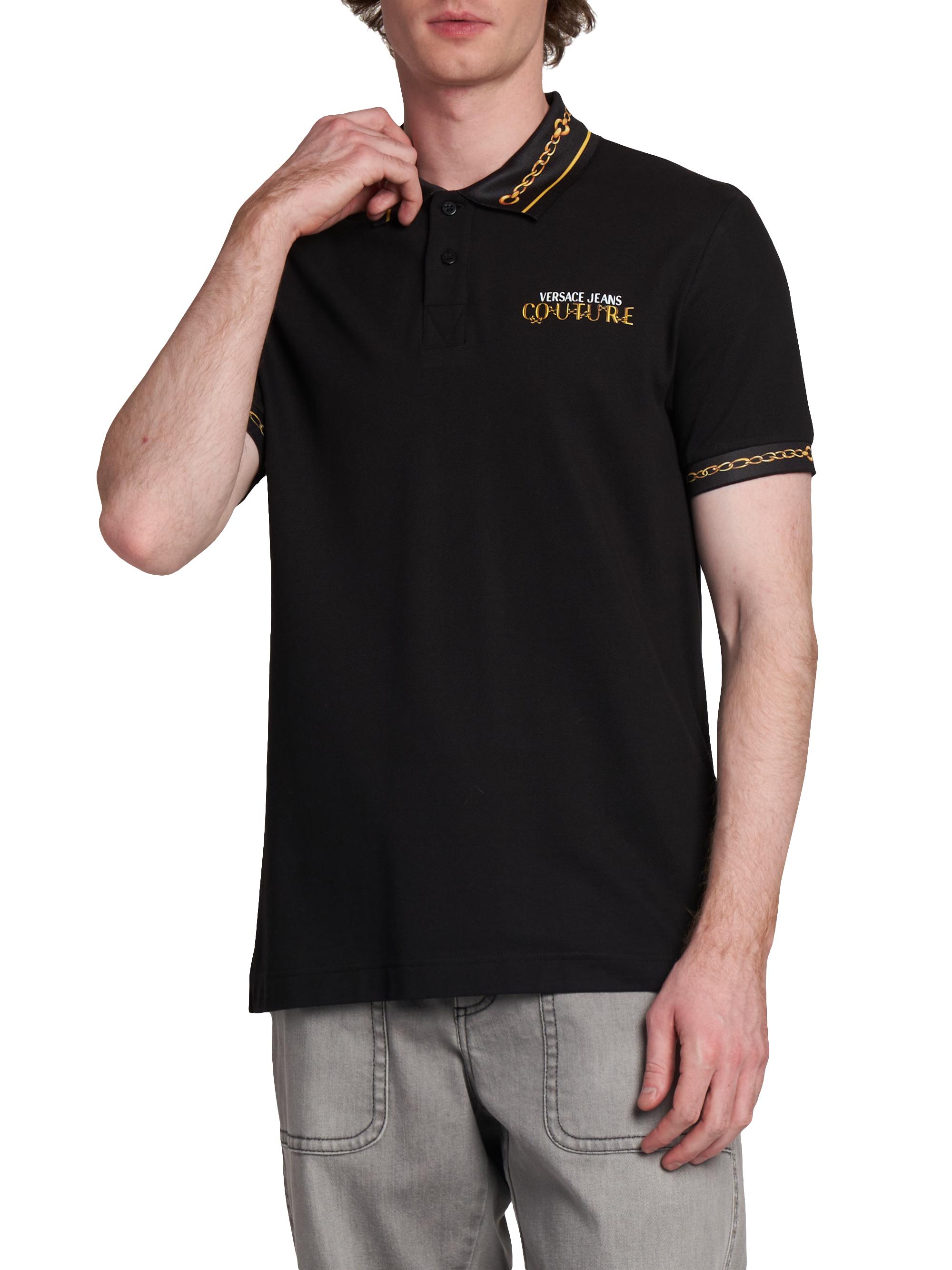 Shop Versace Jeans Couture Chain-Link Polo Shirt | Saks Fifth Avenue