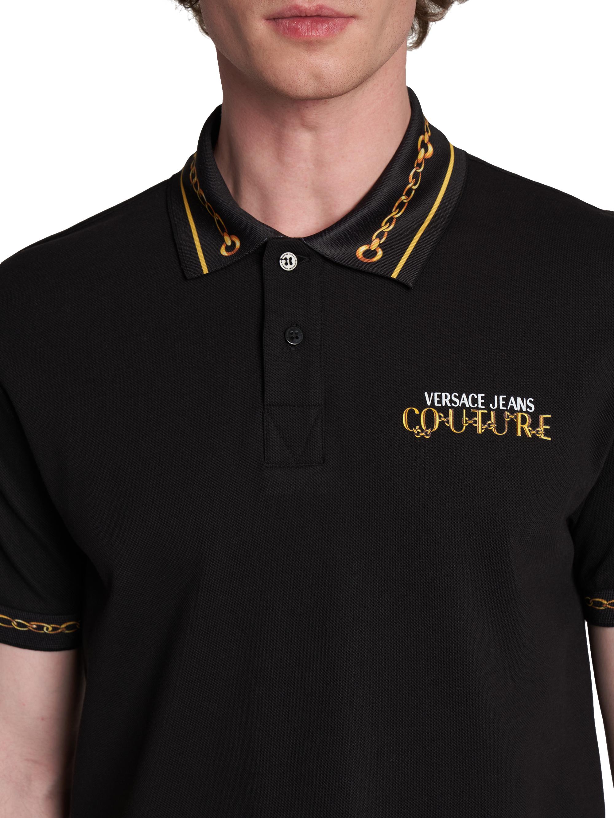 Shop Versace Jeans Couture Chain-Link Polo Shirt | Saks Fifth Avenue
