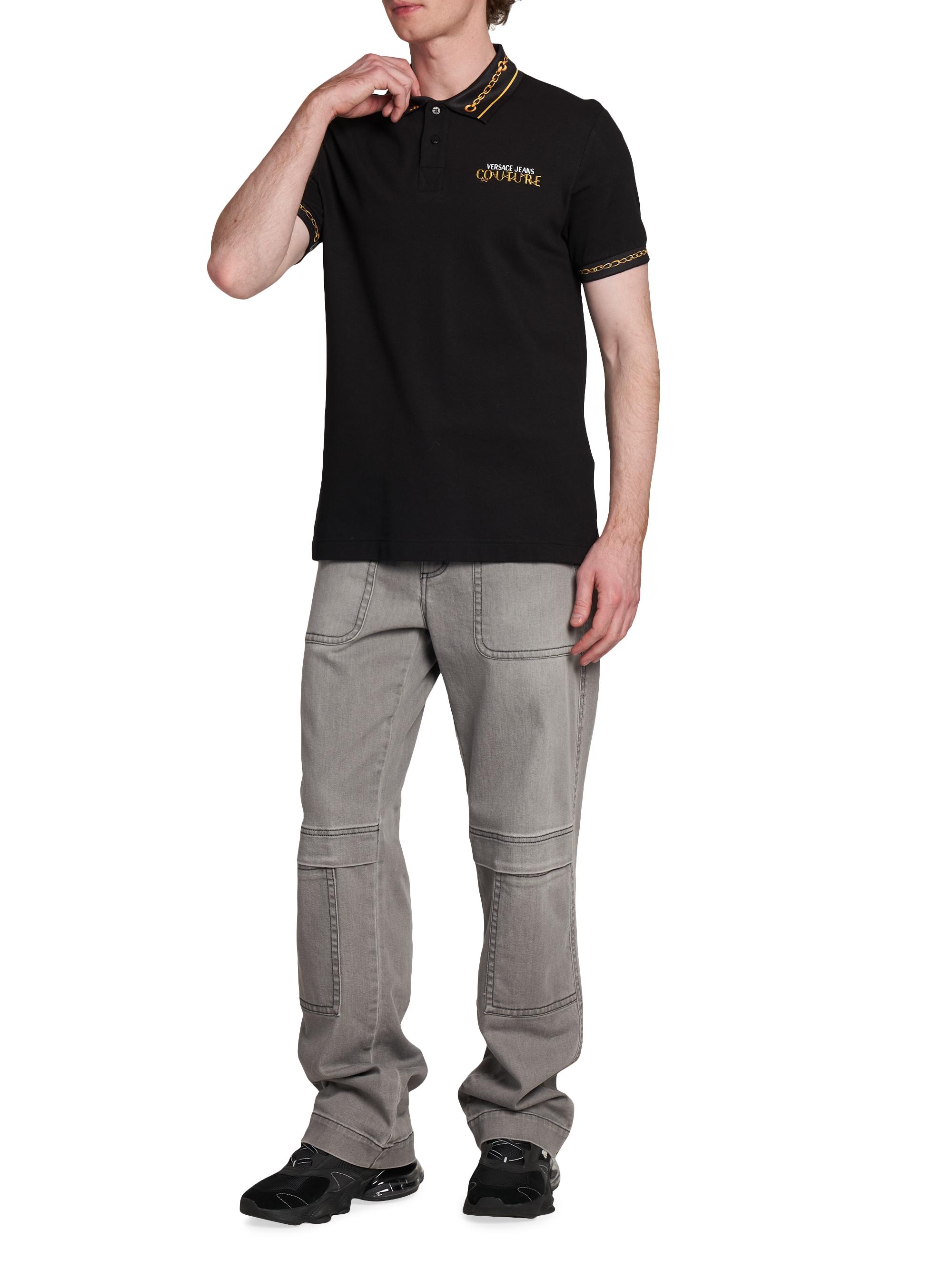 Shop Versace Jeans Couture Chain-Link Polo Shirt | Saks Fifth Avenue