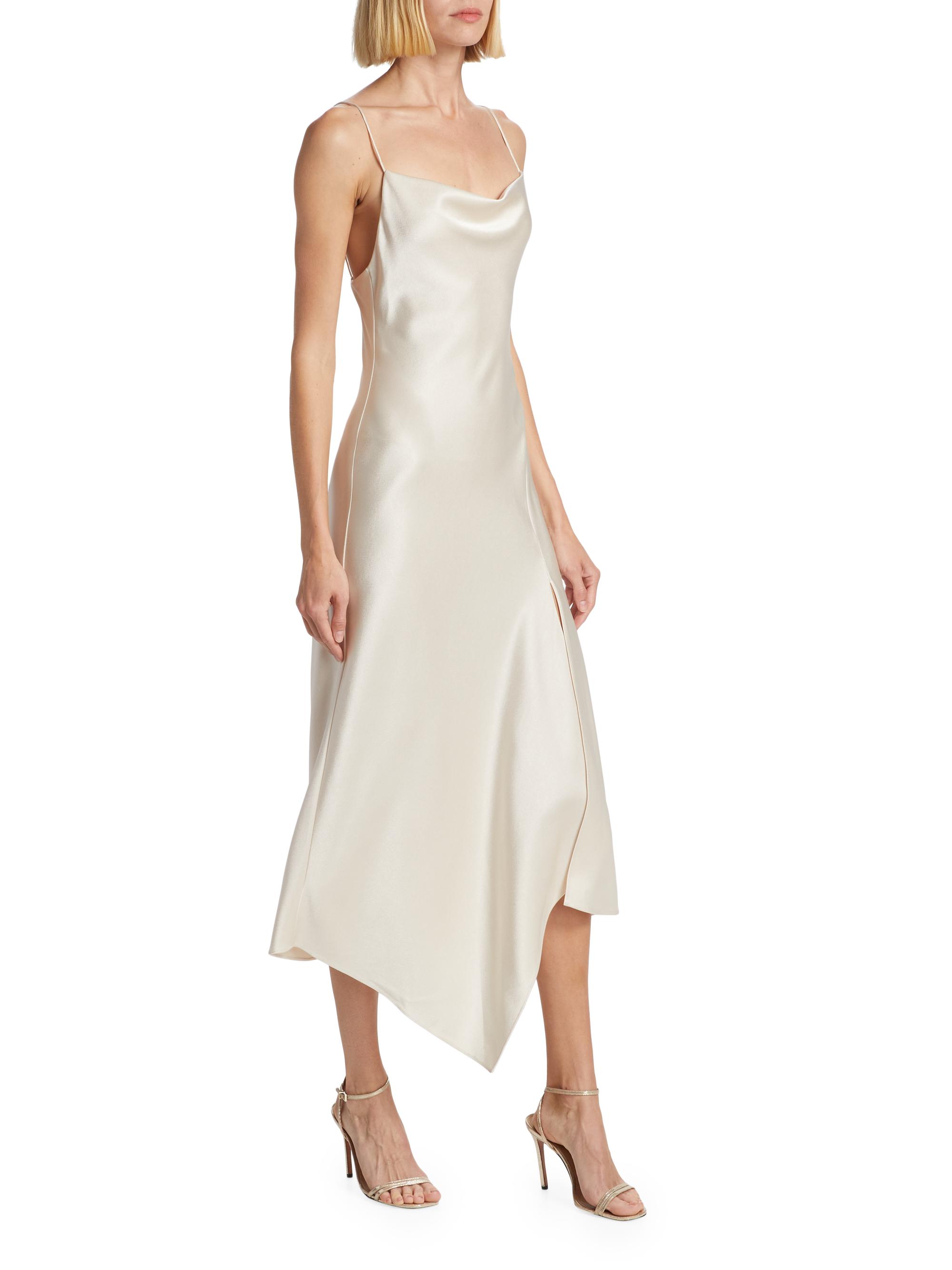 Shop Alice + Olivia Asymmetric Slit Midi Dress | Saks Fifth Avenue
