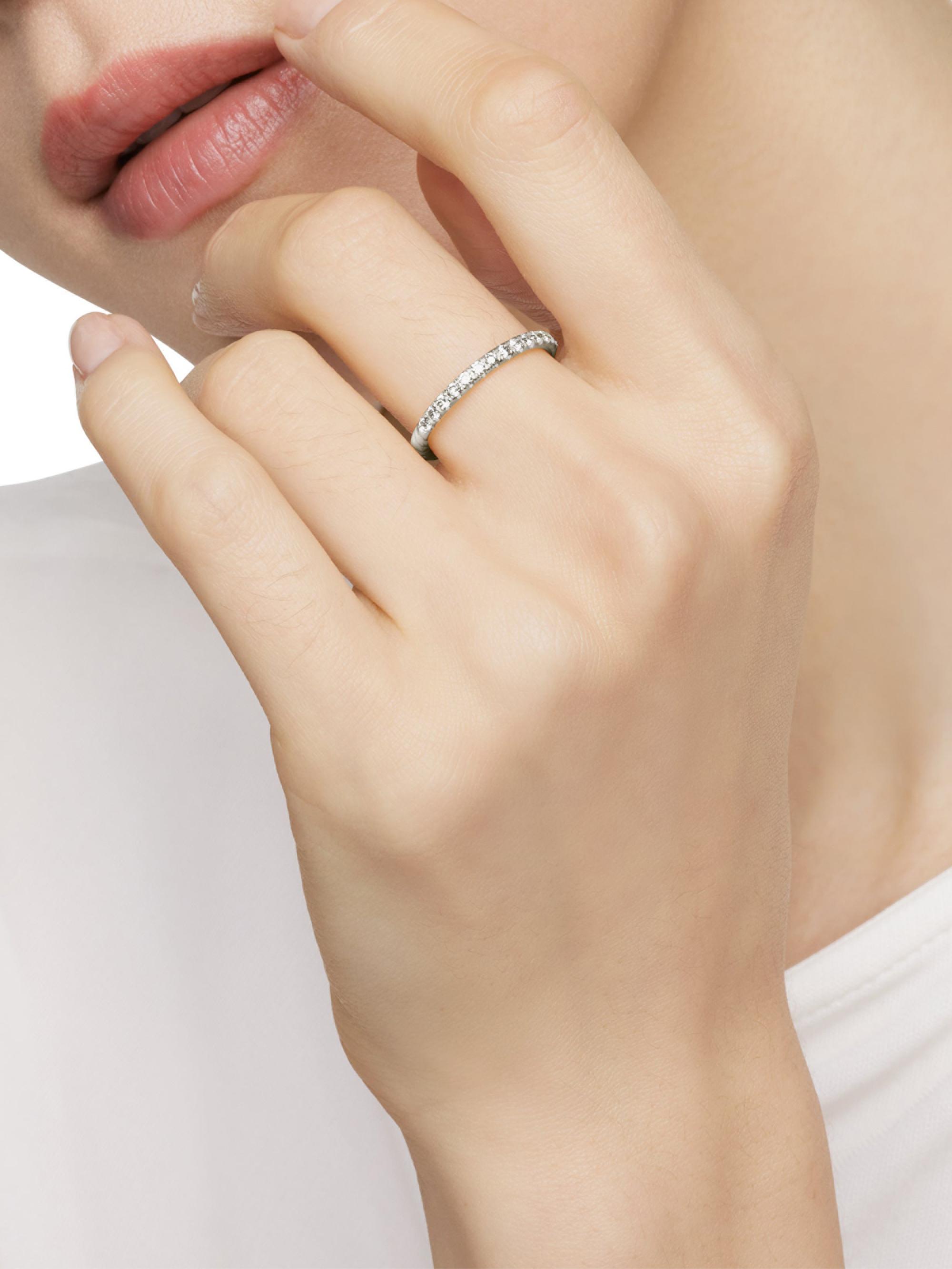 Shop David Yurman Cable Collectibles® Stack Ring in 18K White Gold with Pavé Diamonds | Saks ...