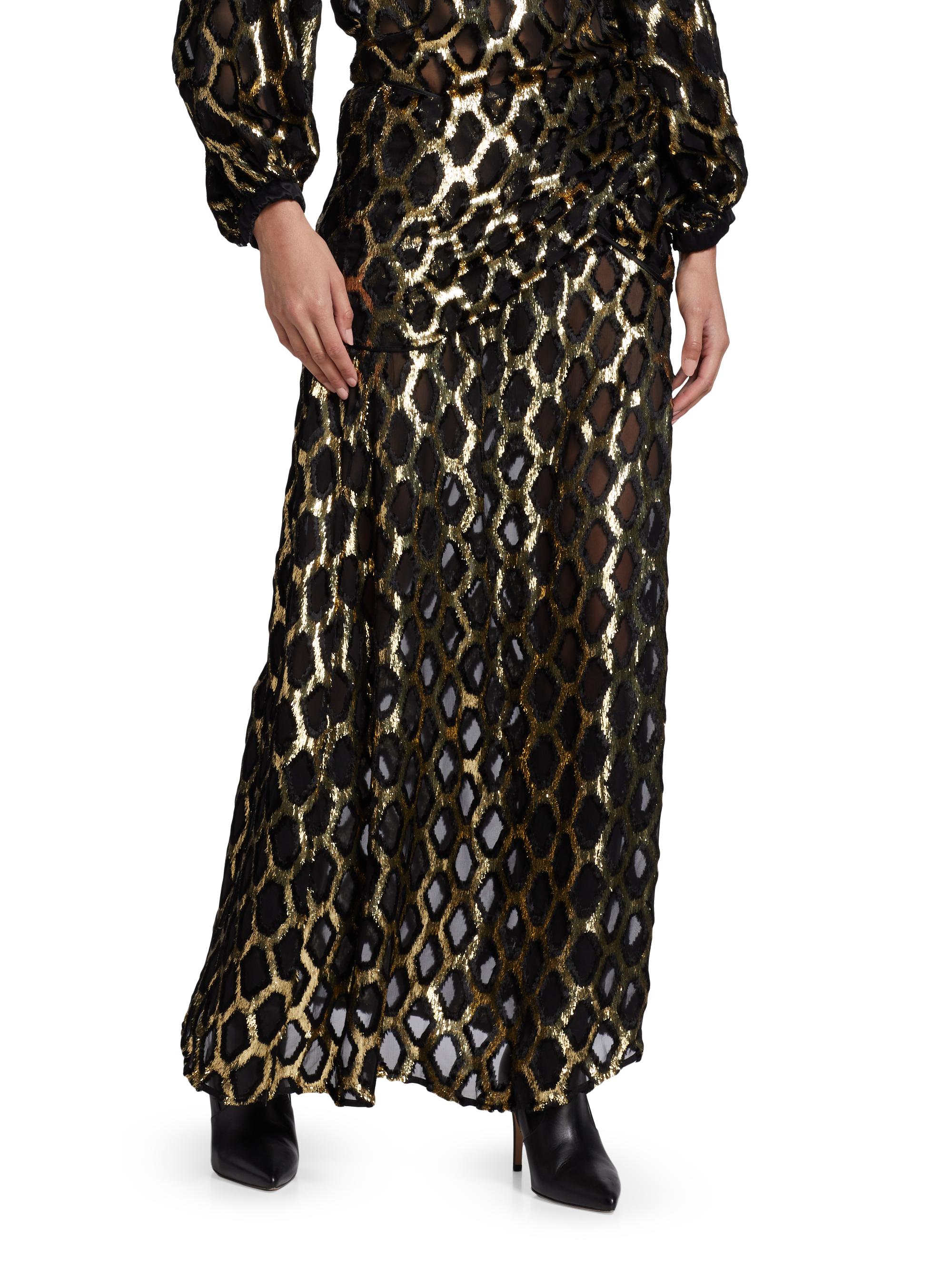 Shop Johanna Ortiz Pura Luz Maxi Honeycomb Metallic Mesh Skirt | Saks ...