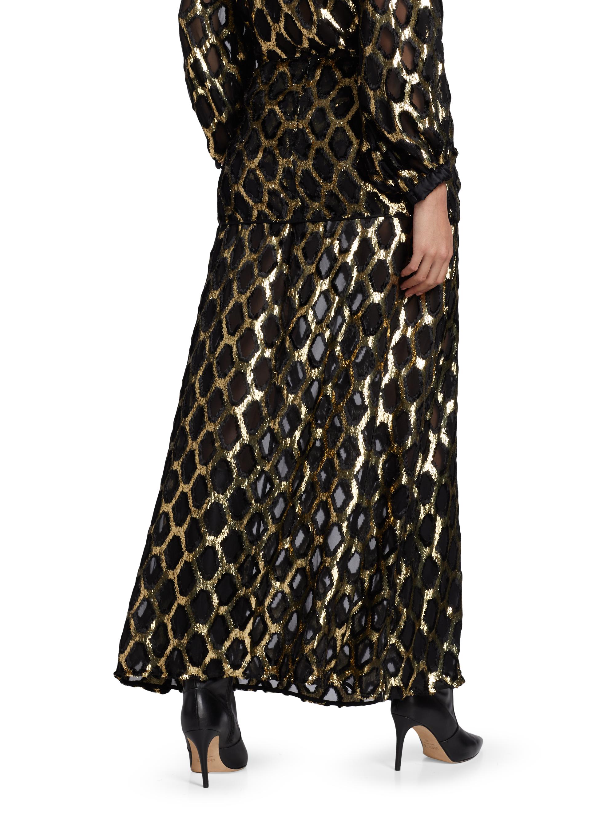Shop Johanna Ortiz Pura Luz Maxi Honeycomb Metallic Mesh Skirt | Saks ...