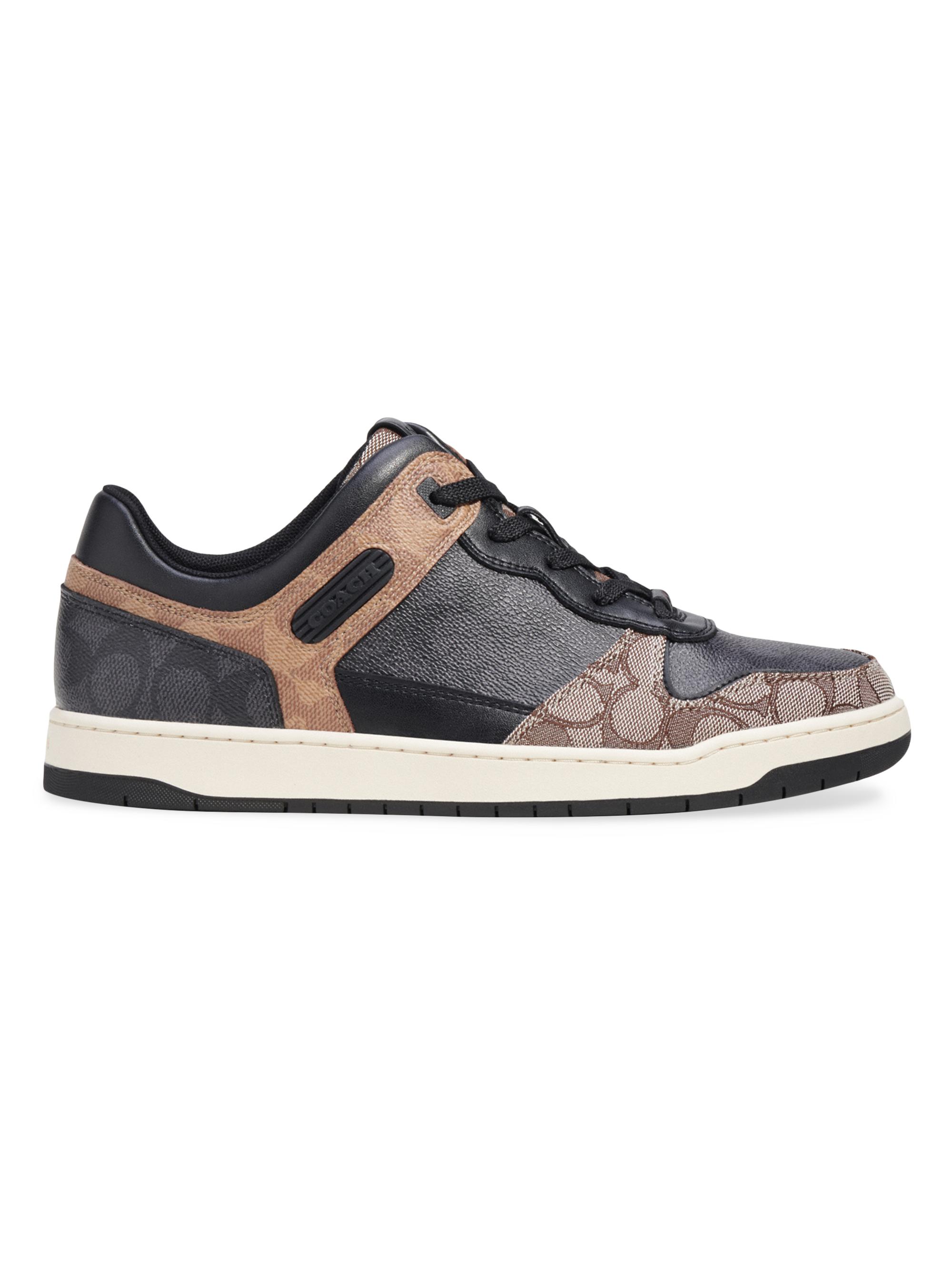 Shop COACH C201 Monogram Coated Canvas Sneakers | Saks Fifth Avenue