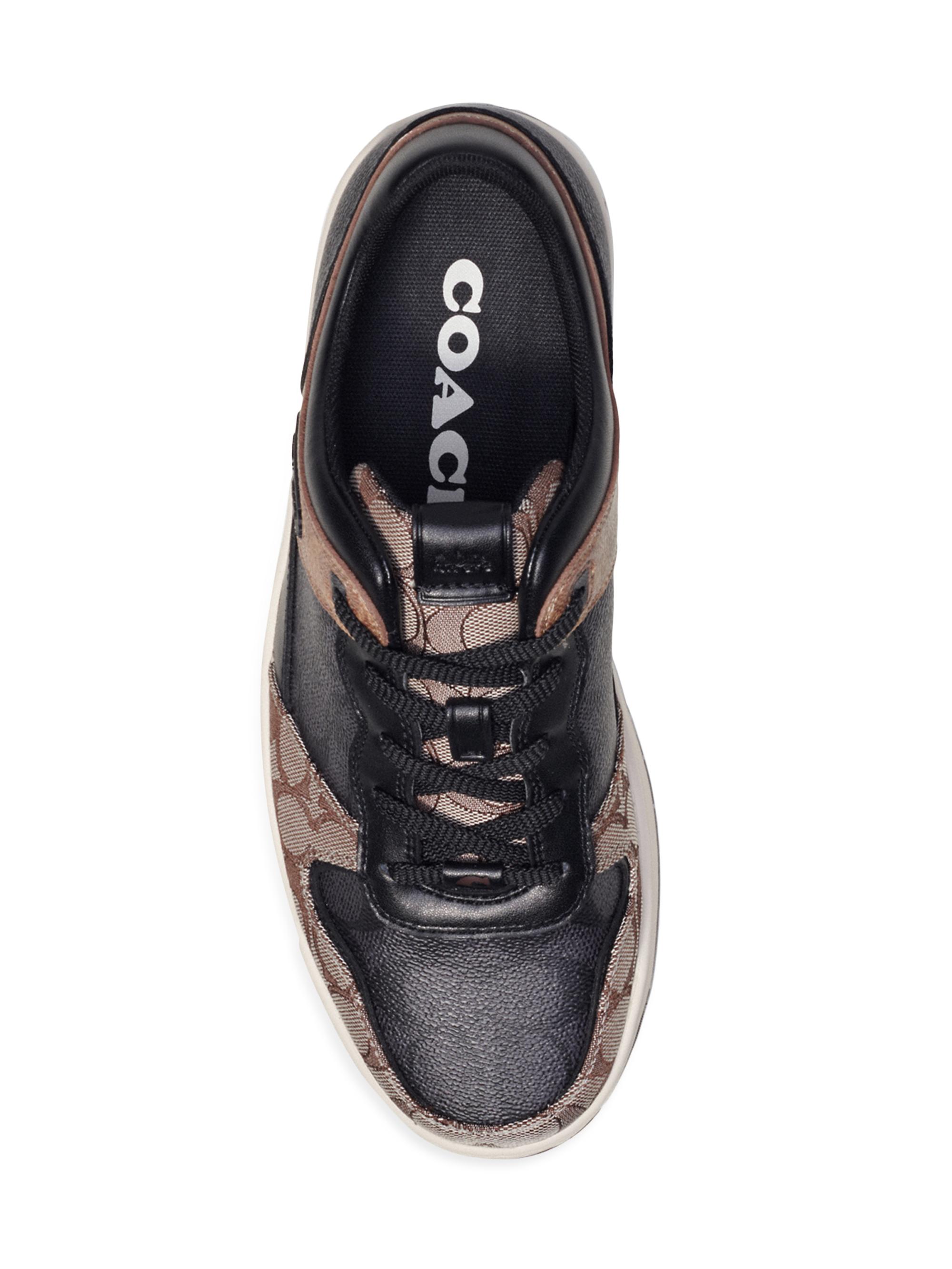 Shop COACH C201 Monogram Coated Canvas Sneakers | Saks Fifth Avenue