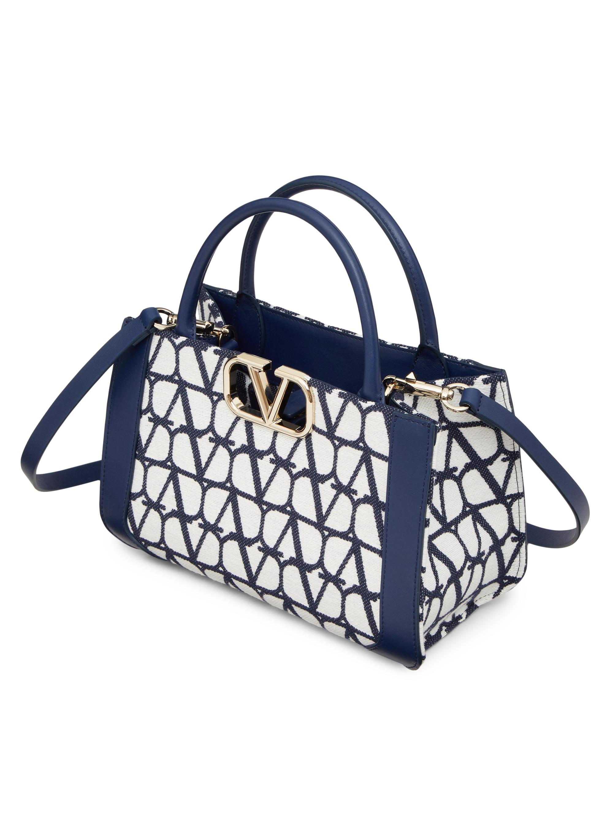 Shop Valentino Garavani Vlogo Signature Small Handbag In Toile ...