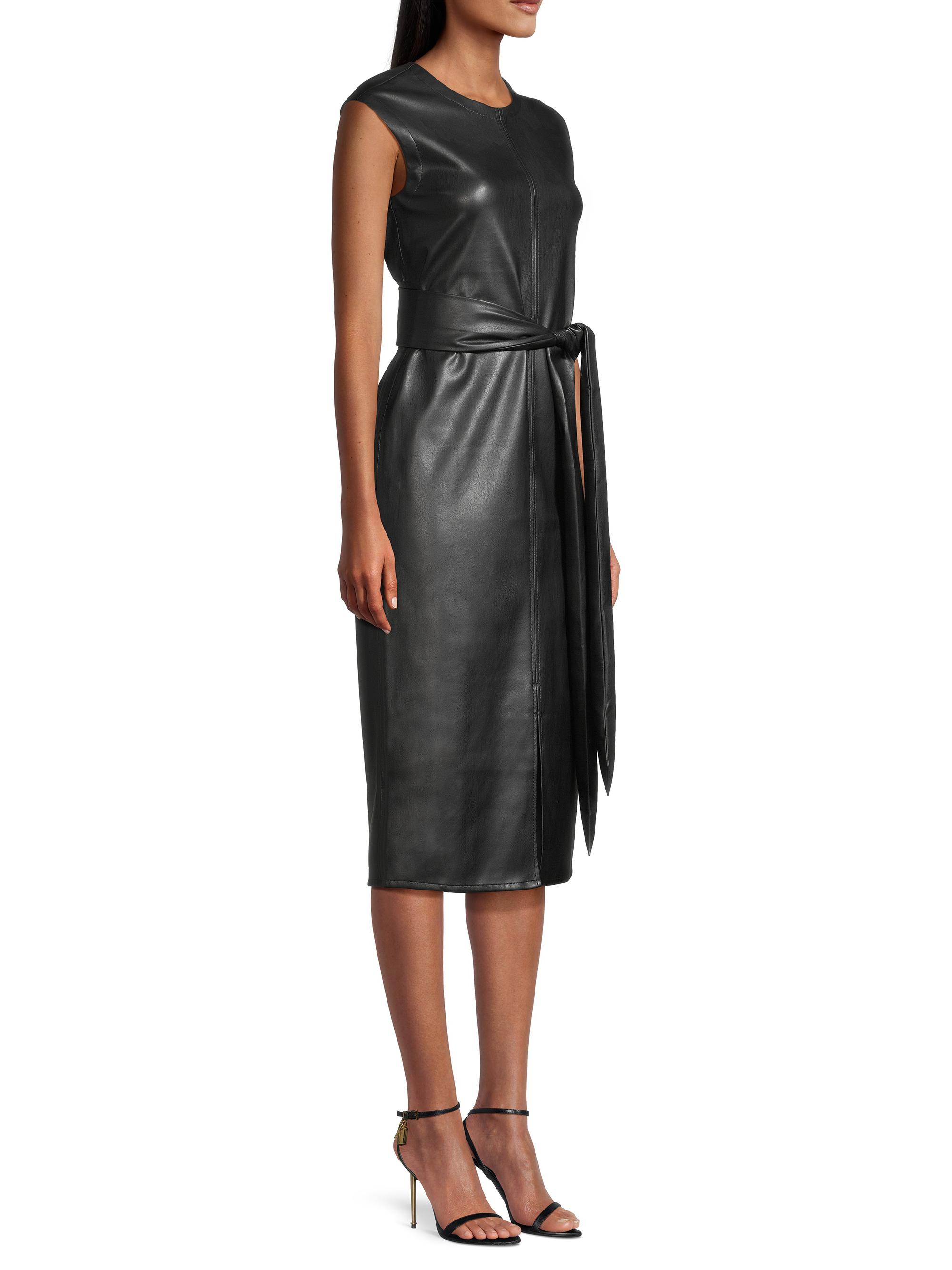 Shop Modern Citizen Pilar Belted Vegan Leather Midi-Dress | Saks Fifth ...
