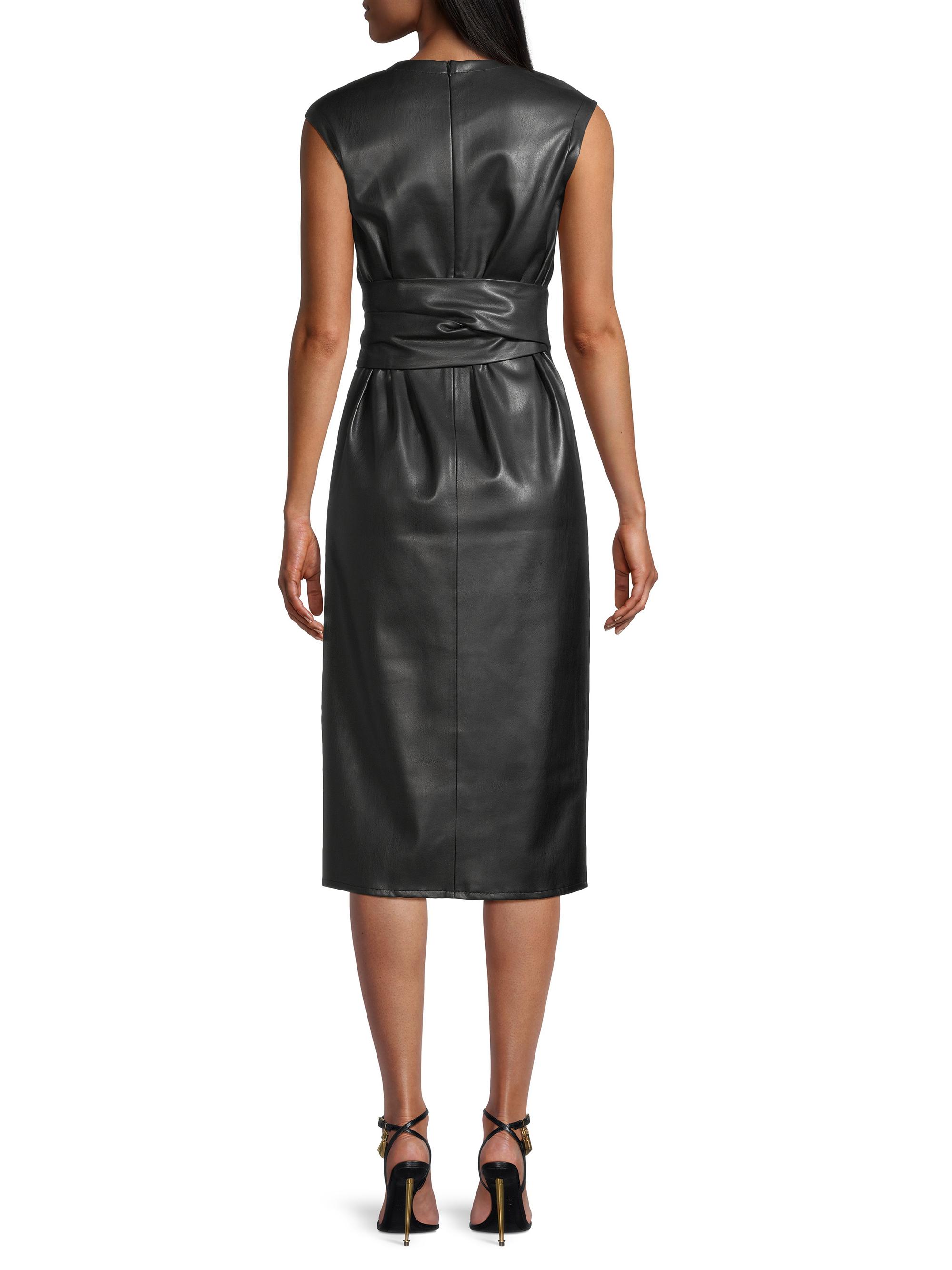 Shop Modern Citizen Pilar Belted Vegan Leather Midi-Dress | Saks Fifth ...