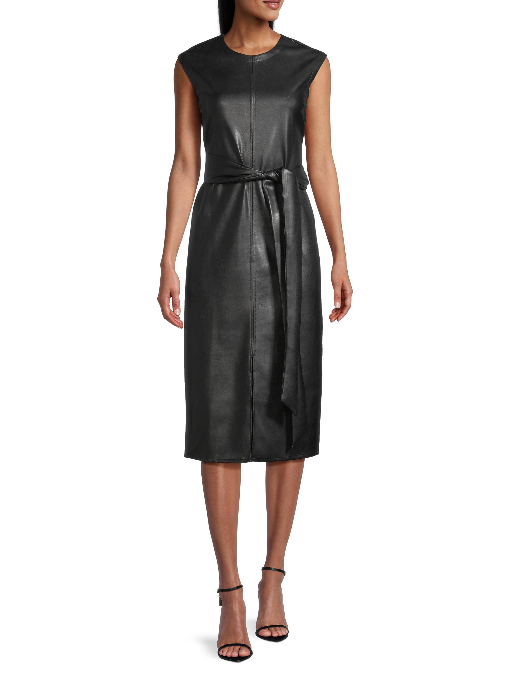 Shop Modern Citizen Pilar Belted Vegan Leather Midi-Dress | Saks Fifth ...