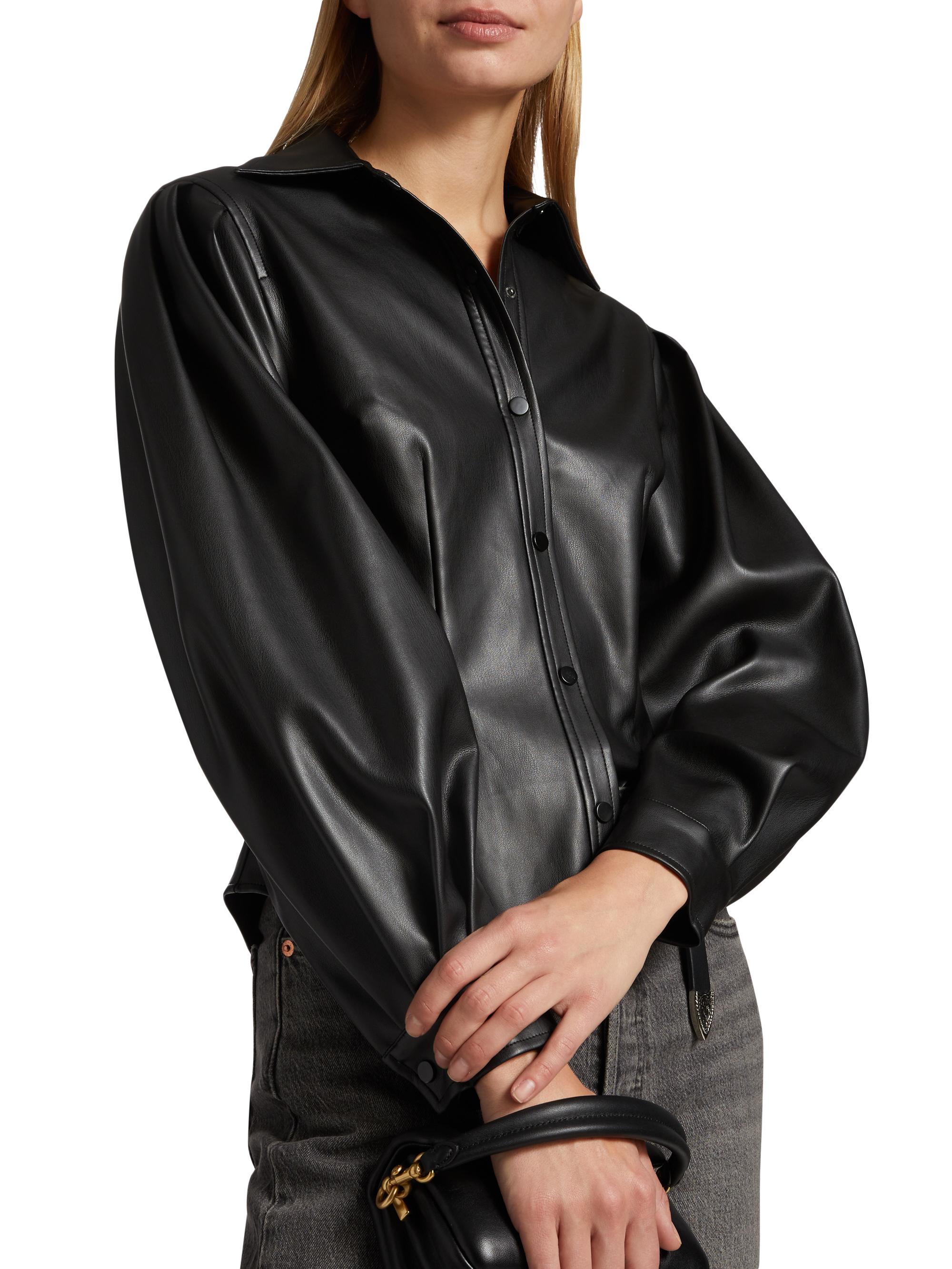 Shop En Saison Dawn Faux Leather Top | Saks Fifth Avenue