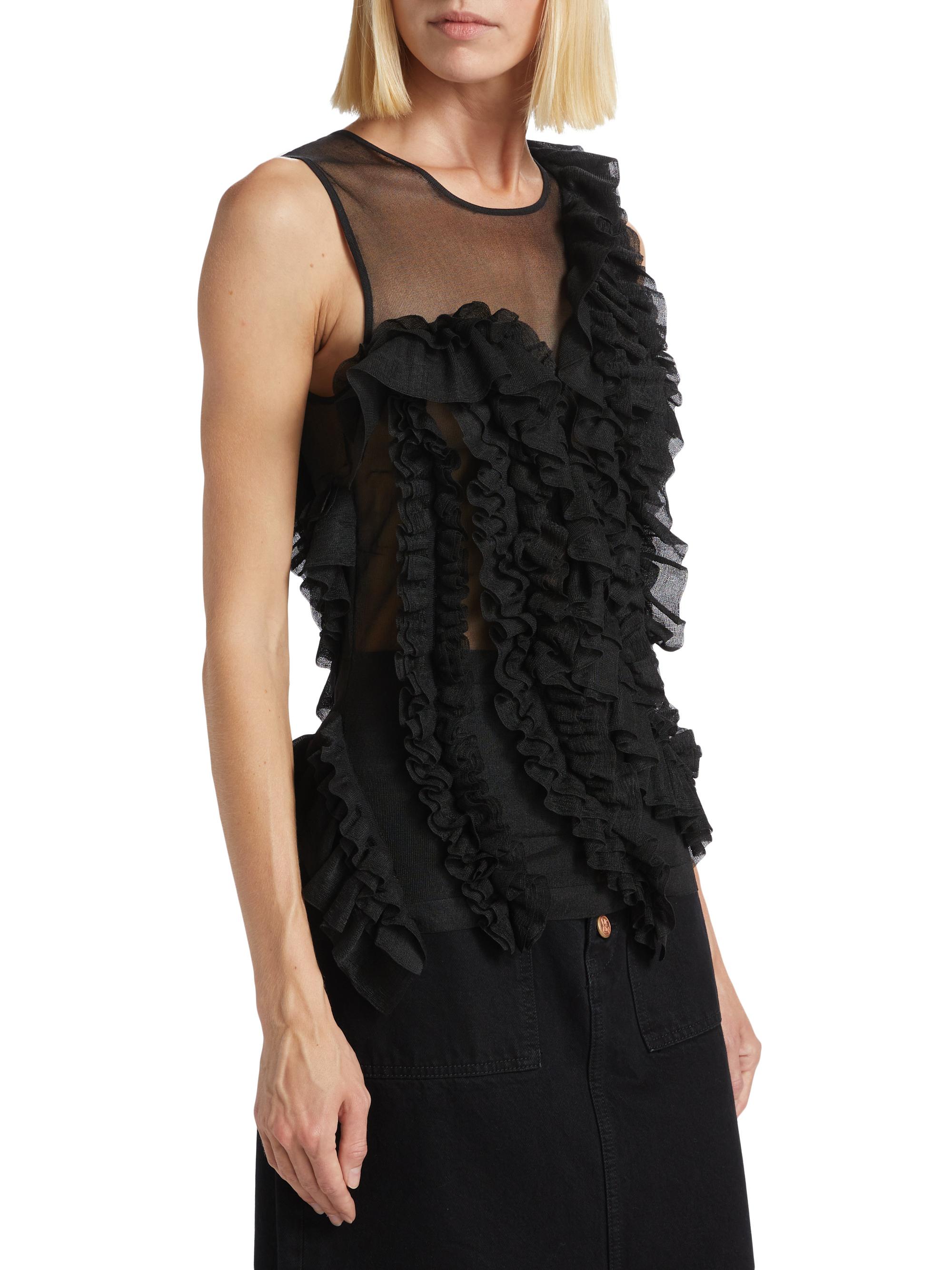 Shop Ulla Johnson Winnifred Sheer Frilly Top | Saks Fifth Avenue