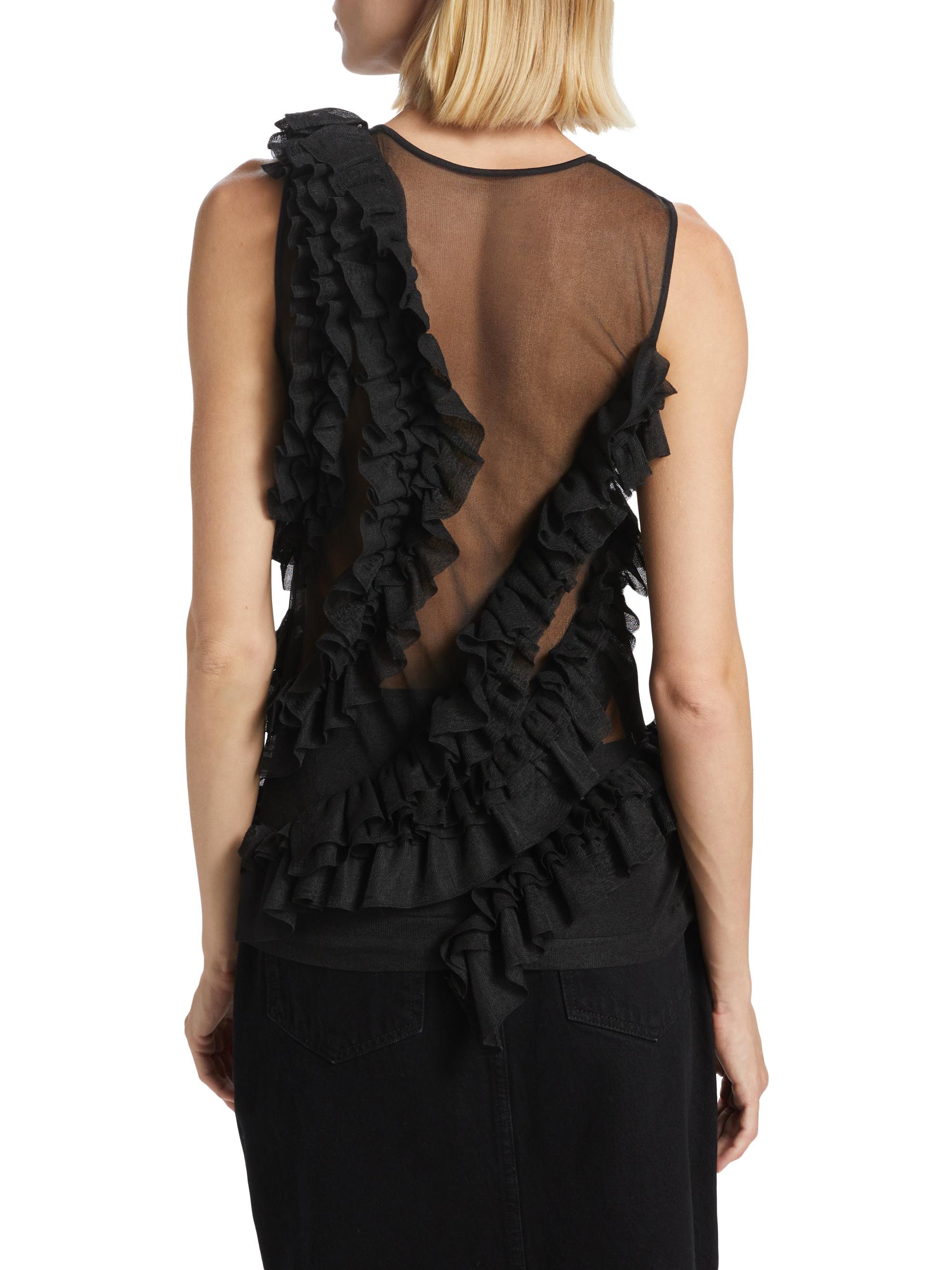 Shop Ulla Johnson Winnifred Sheer Frilly Top | Saks Fifth Avenue
