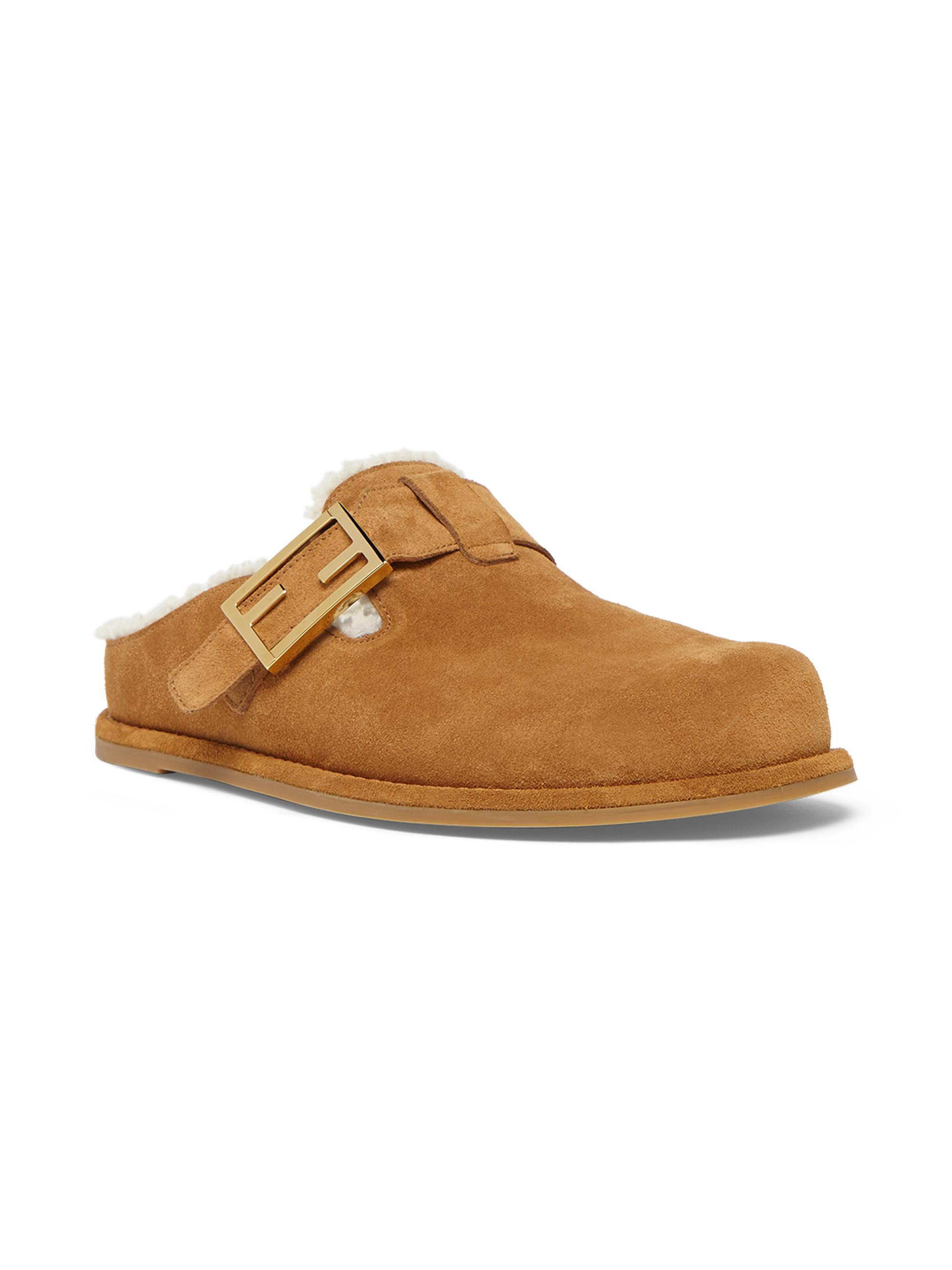 Shop Fendi Fendi Feel 20MM Suede & Shearling Clogs | Saks Fifth Avenue