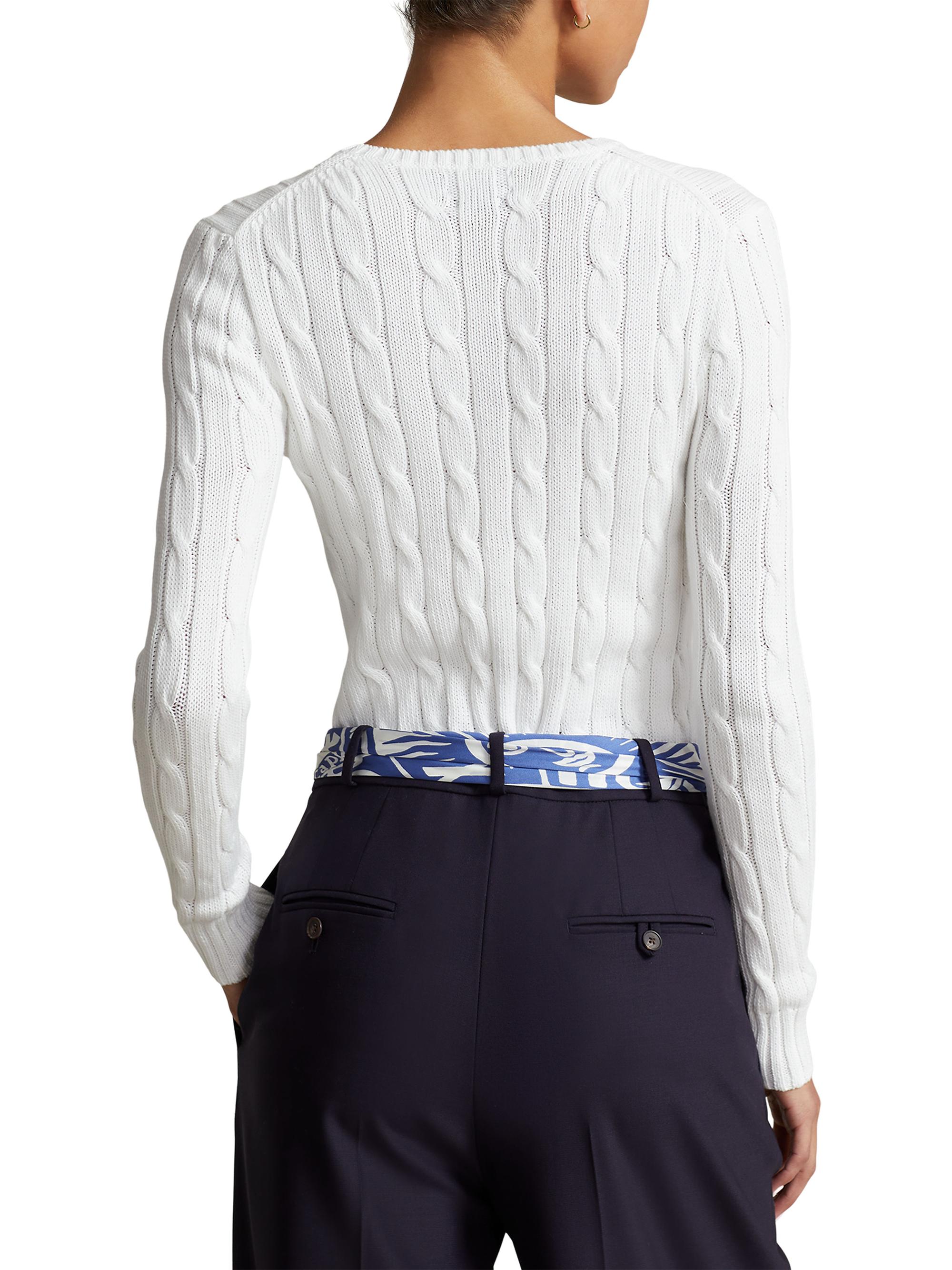 Shop Polo Ralph Lauren Julianna Cable-Knit Pima Cotton Sweater | Saks ...