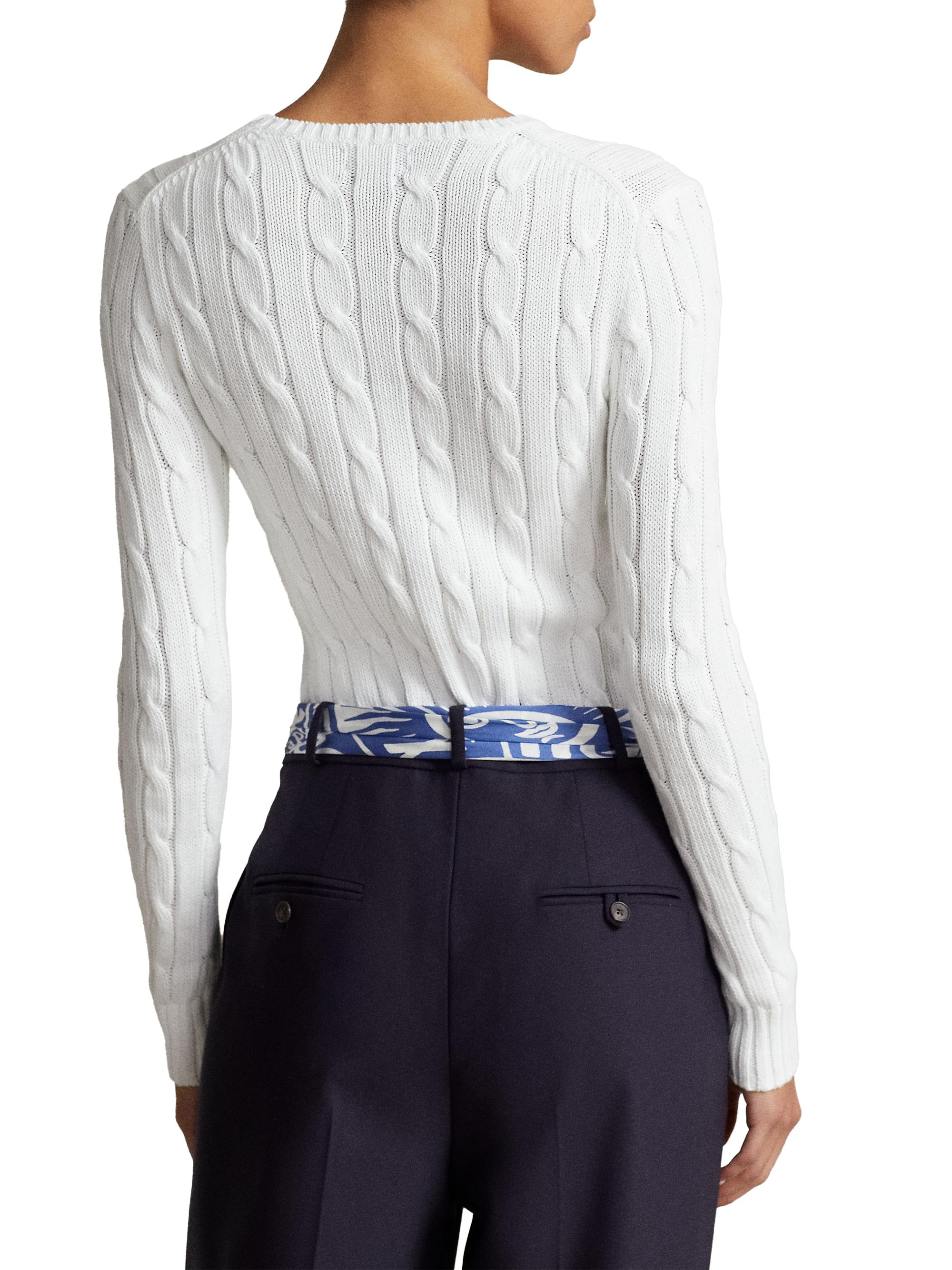 Shop Polo Ralph Lauren Julianna Cable-Knit Pima Cotton Sweater | Saks ...