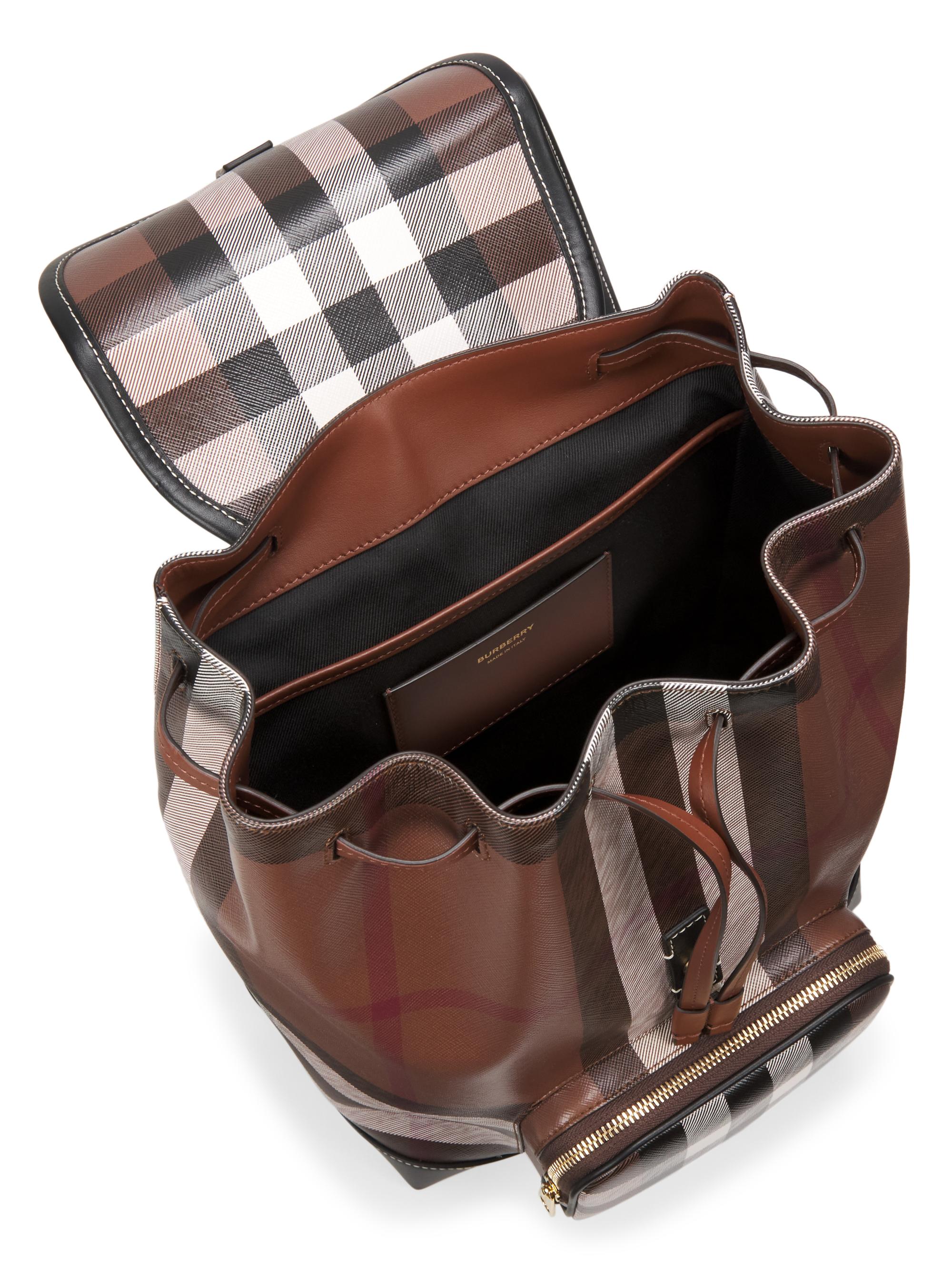 Shop Burberry Leather Bucket Backpack | Saks Fifth Avenue