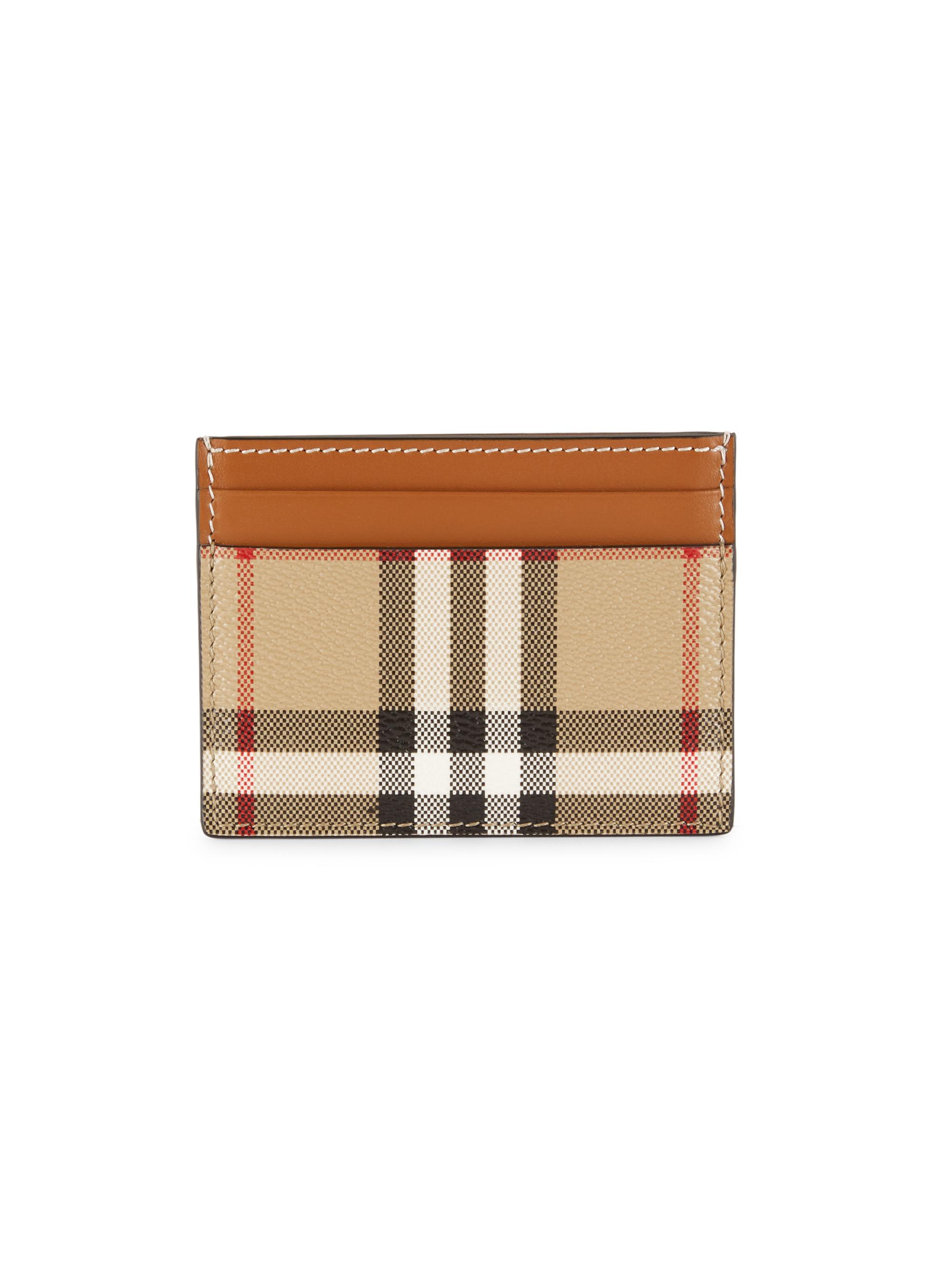 Shop Burberry Plaid Leather Card Case | Saks Fifth Avenue