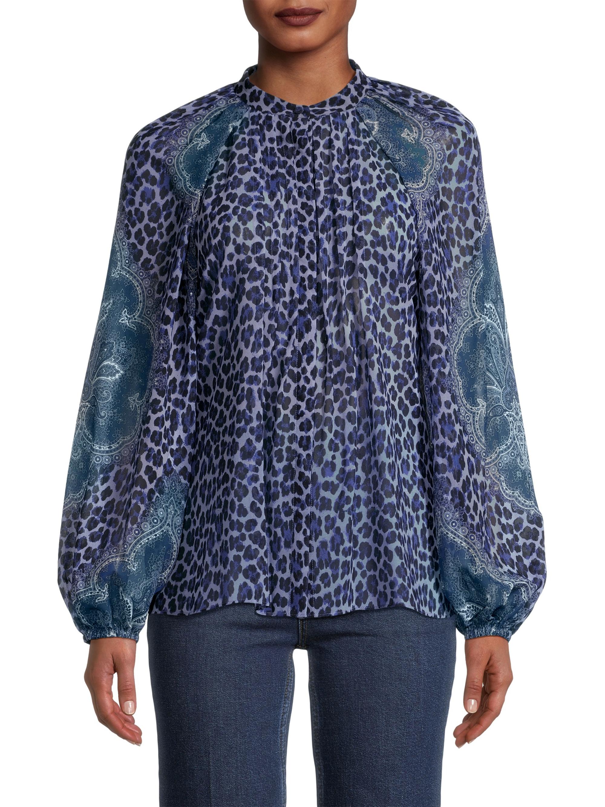 Shop Kobi Halperin Carla Mixed-Print Chiffon Blouse | Saks Fifth Avenue