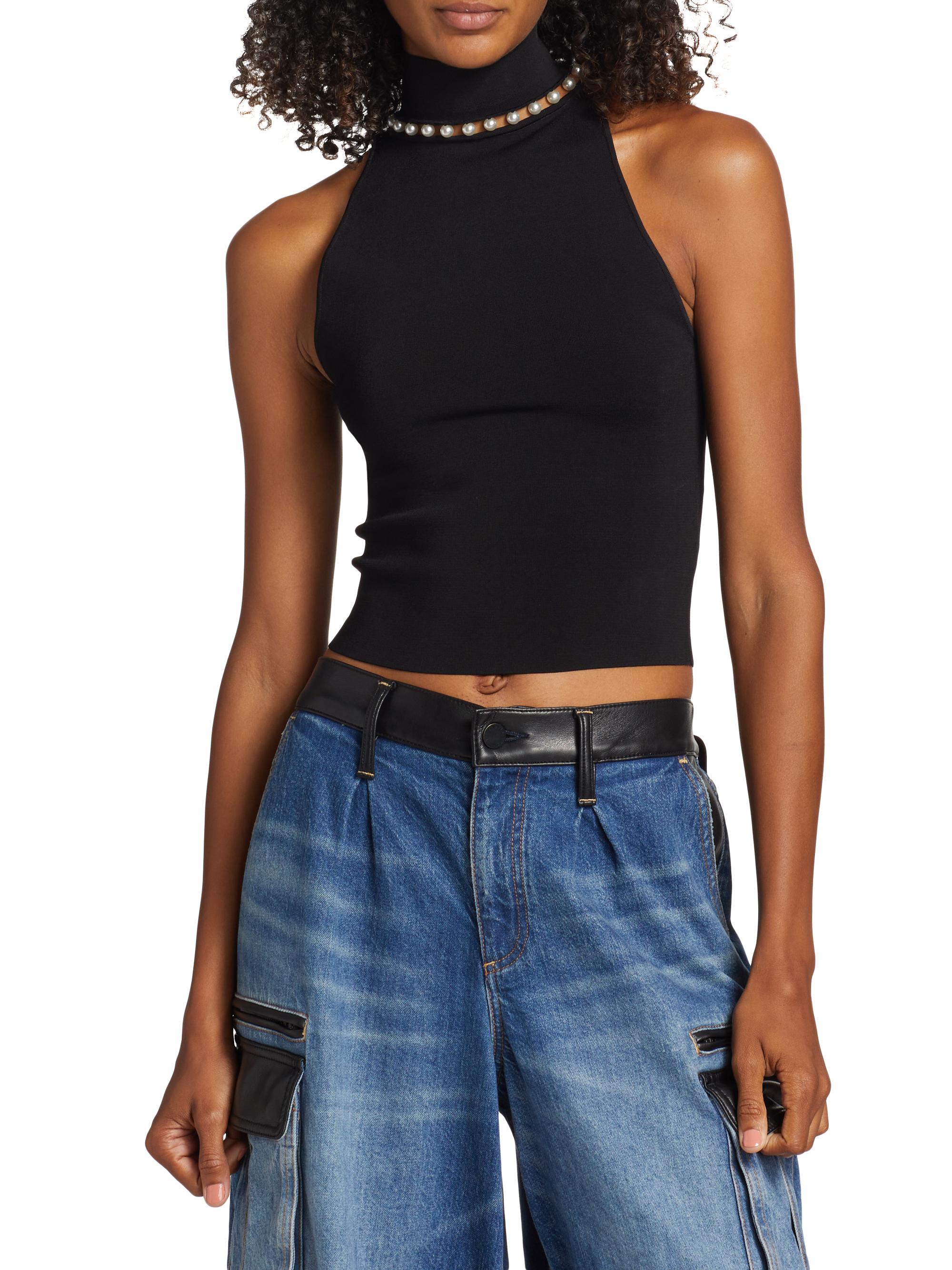 Shop Alice + Olivia Annalee Mock Turtleneck Shell | Saks Fifth Avenue